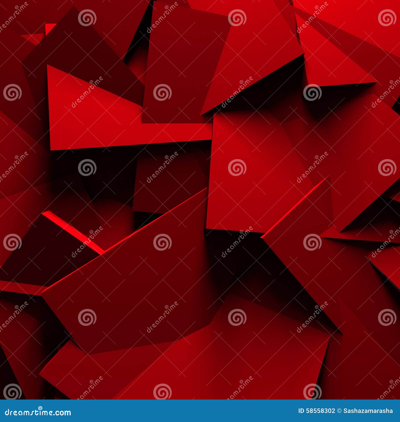 Red Chaotic Cubes Wall Background Stock Illustration - Illustration of ...