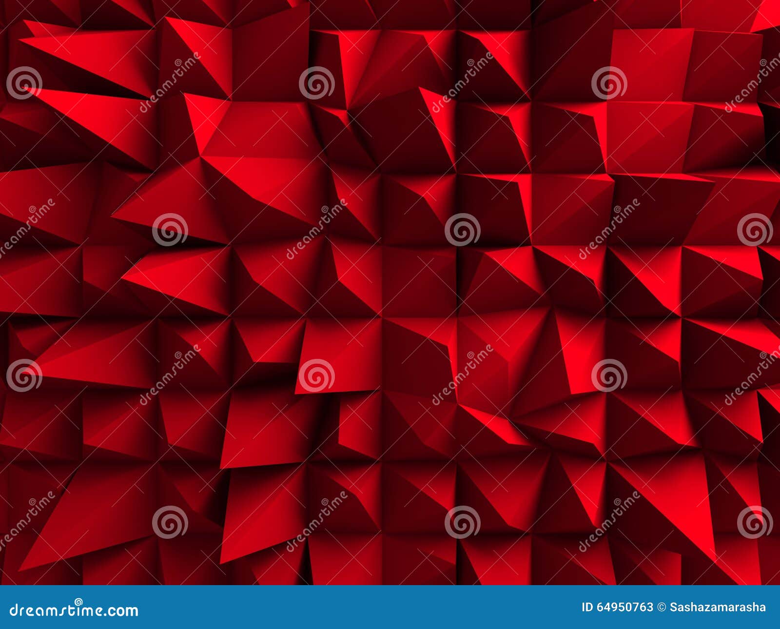 Red Chaotic Cubes Wall Background Stock Illustration - Illustration of ...