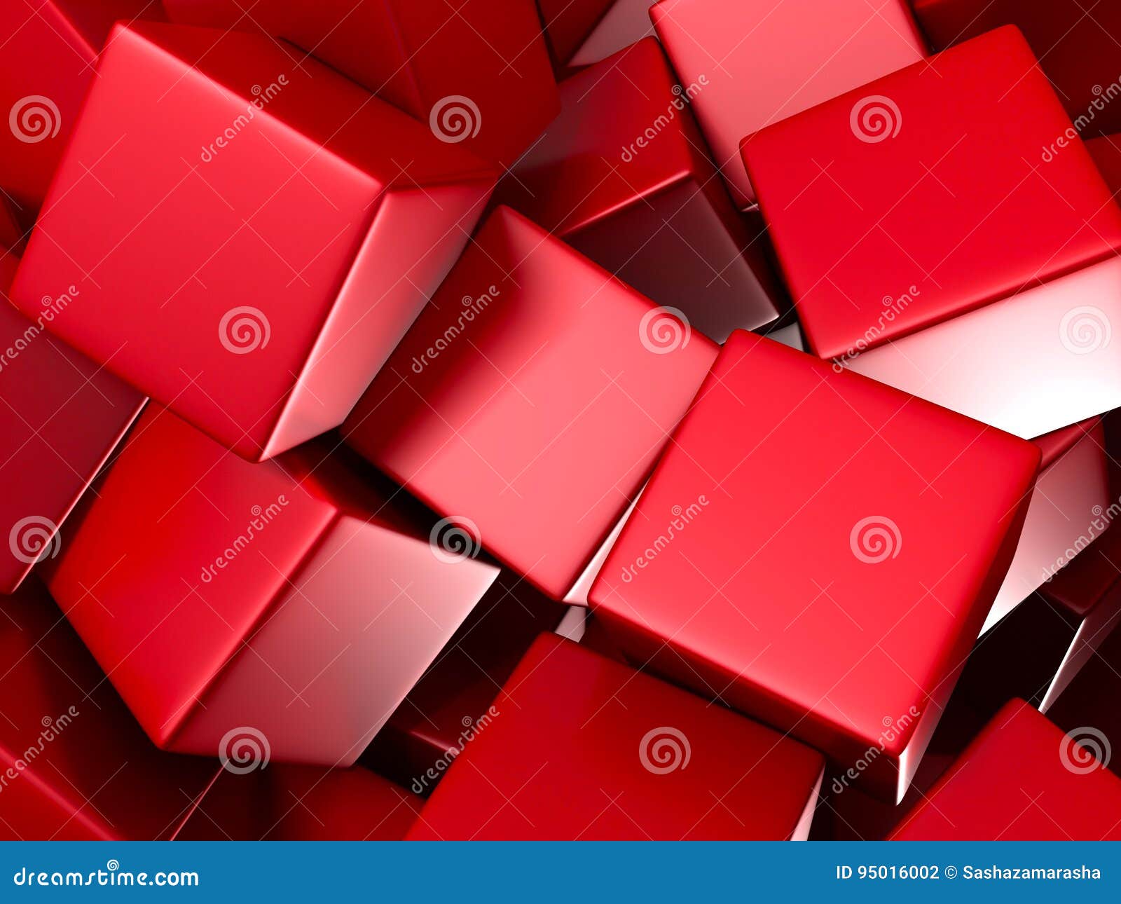Red Chaotic Glossy Cubes Background Stock Illustration - Illustration ...