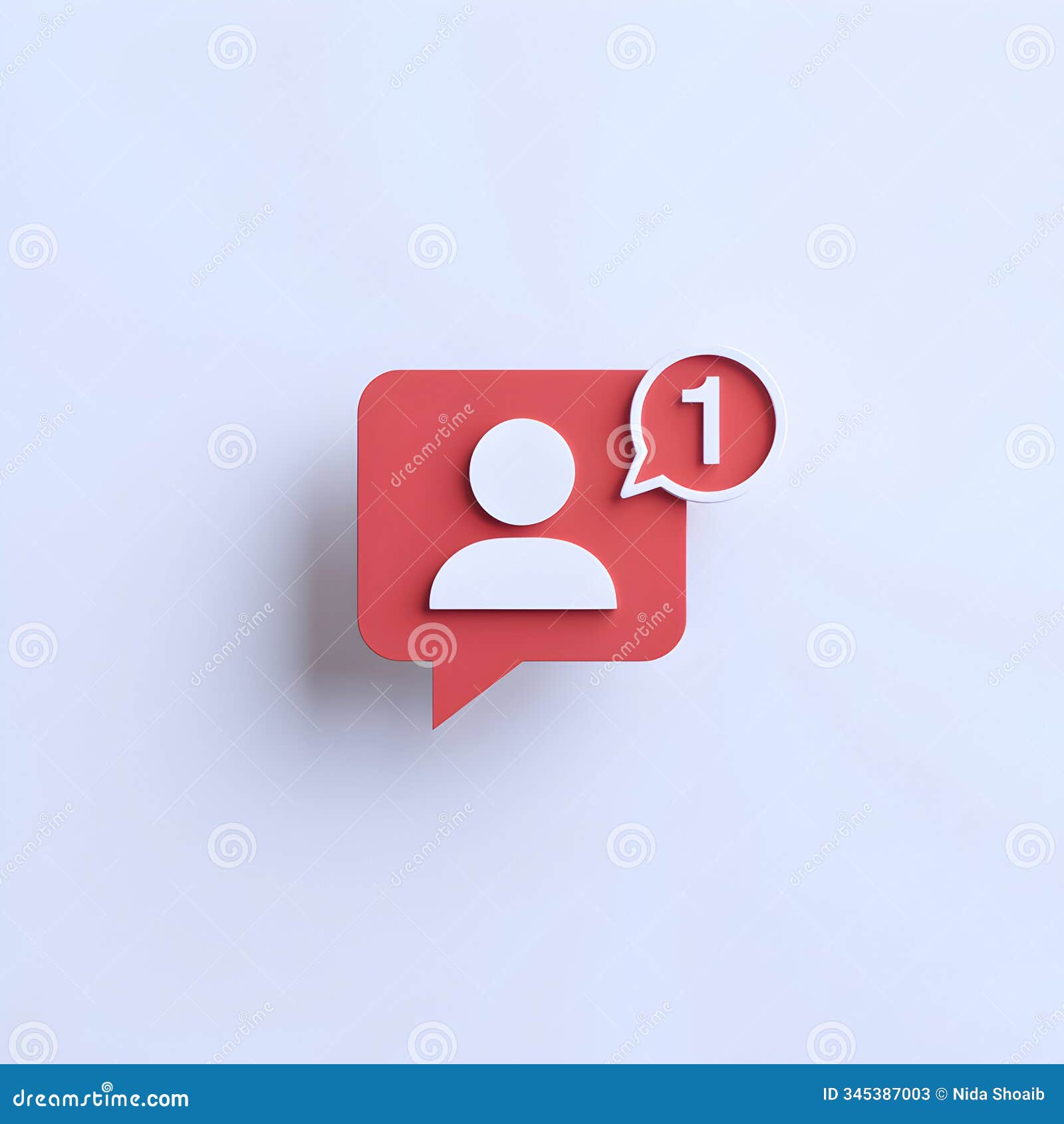 Red Chat Bubble with Person Icon, White Background Emphasizes Digital ...