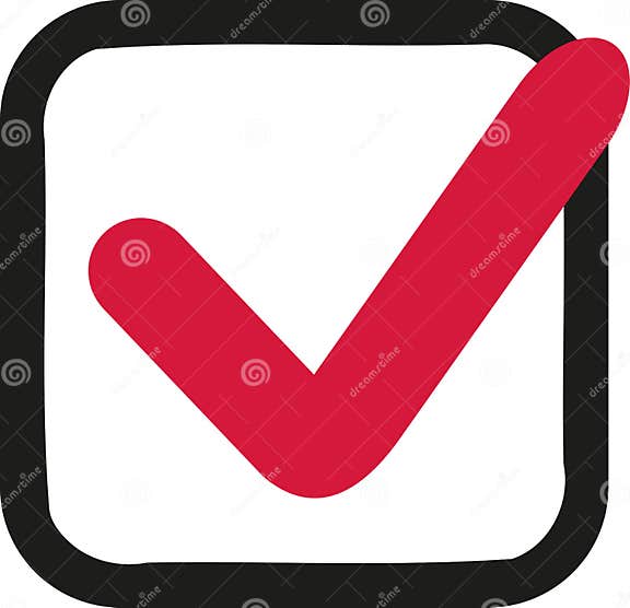 Red check in black box stock illustration. Illustration of black ...