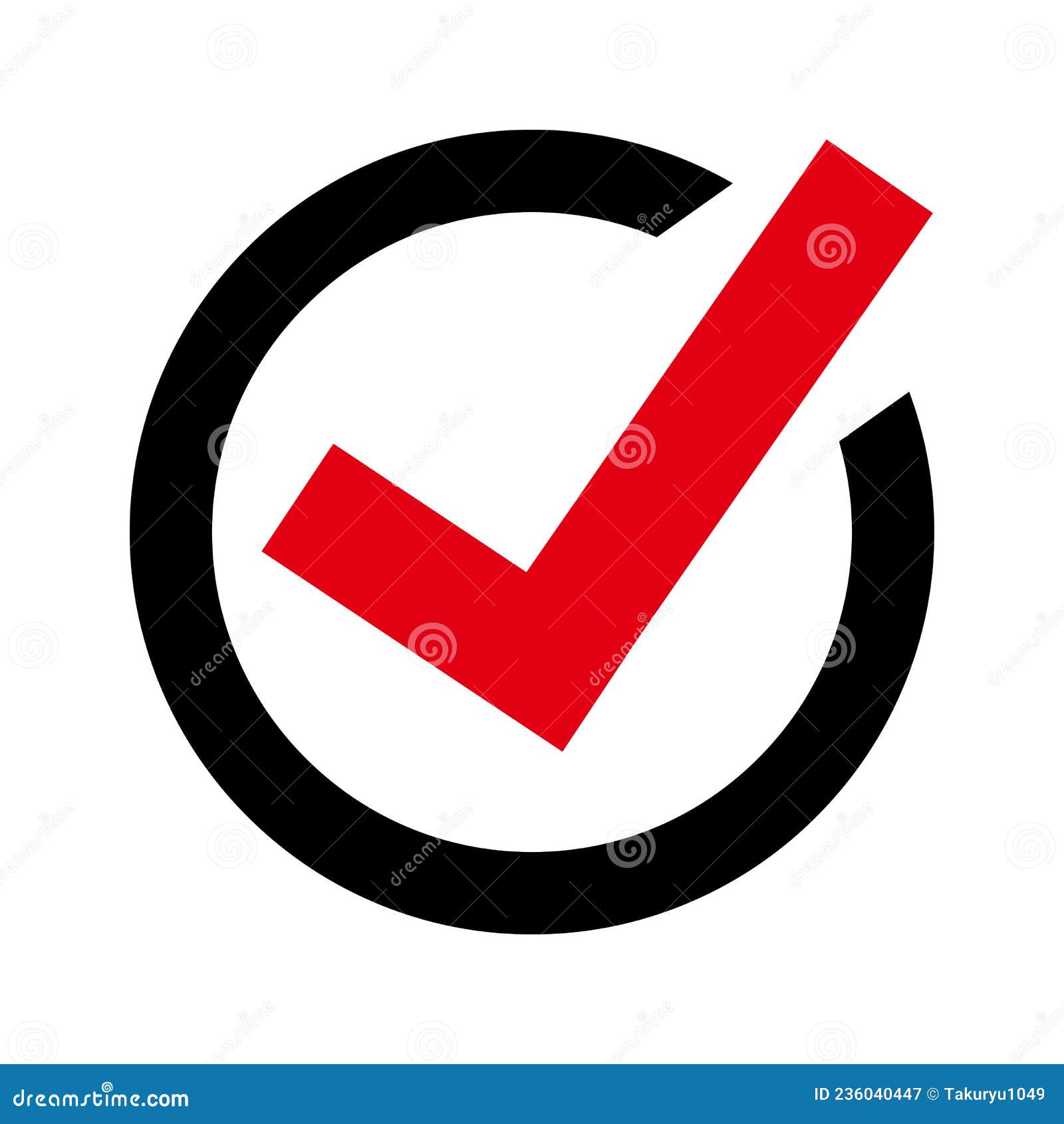Red Check Box Icon. Shape is Round. Stock Vector - Illustration of ...