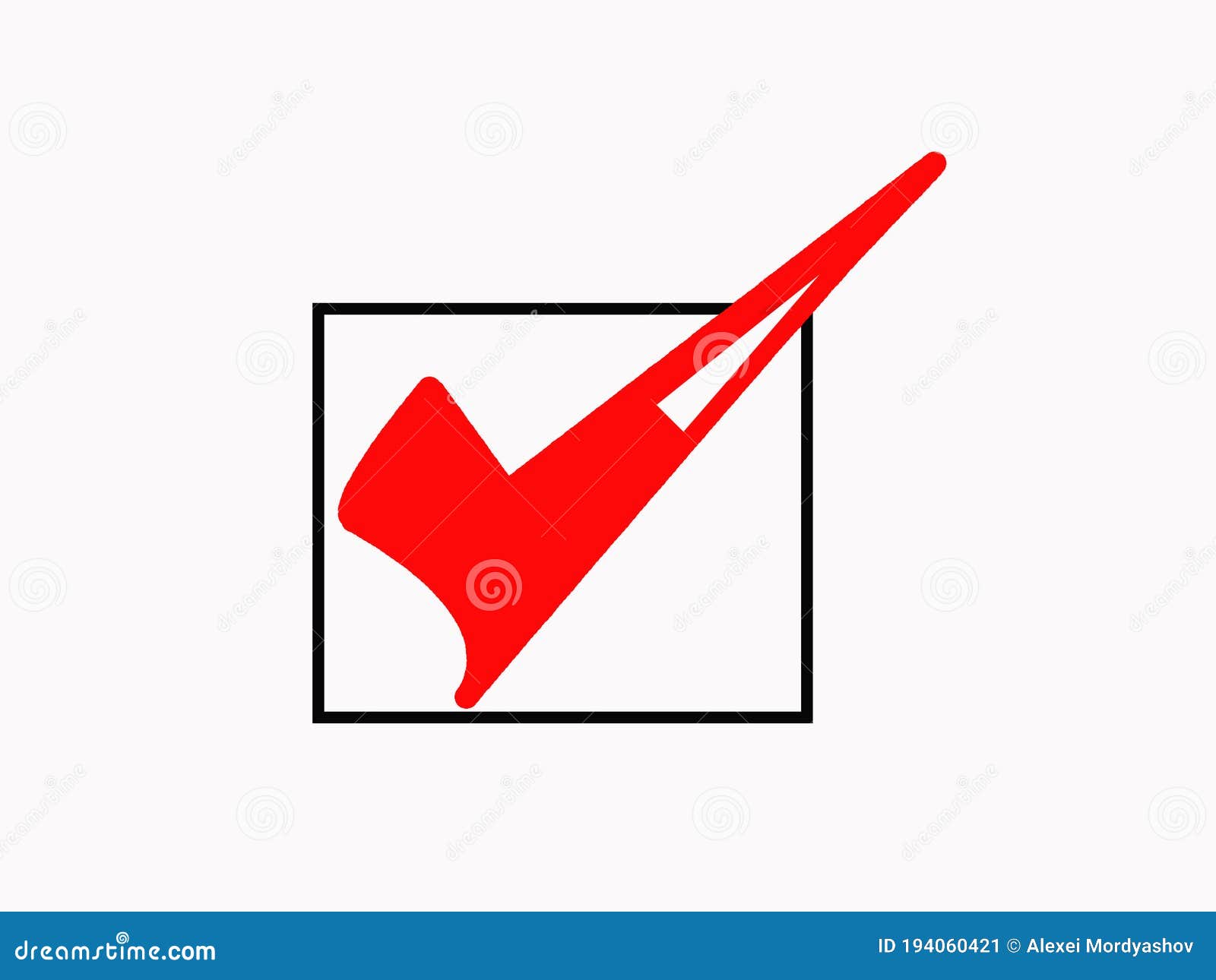 Red Check Mark Agreement in Black Square Stock Illustration ...
