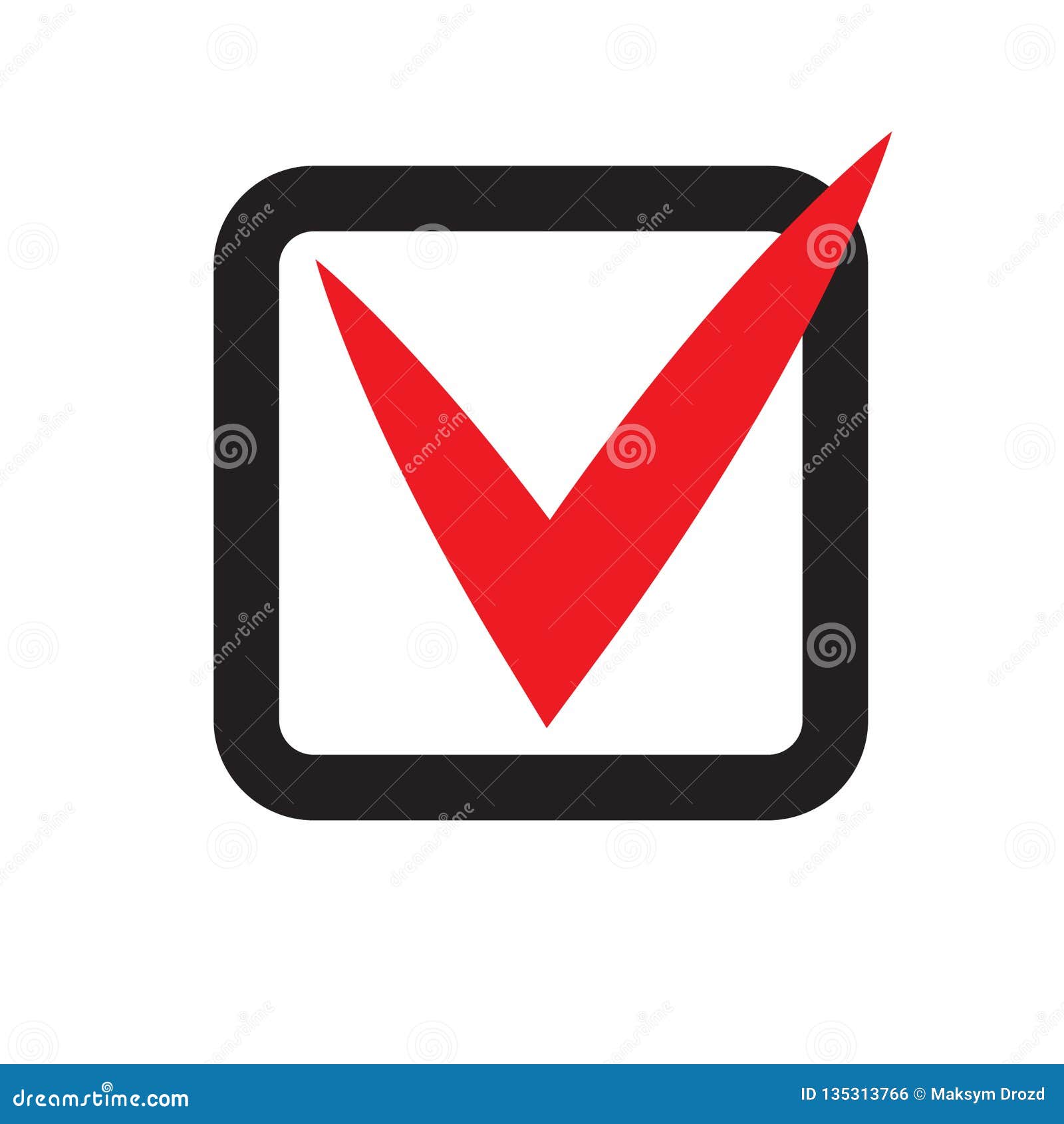 Red Check Mark In A Box. Vector Icon Stock Illustration - Illustration ...