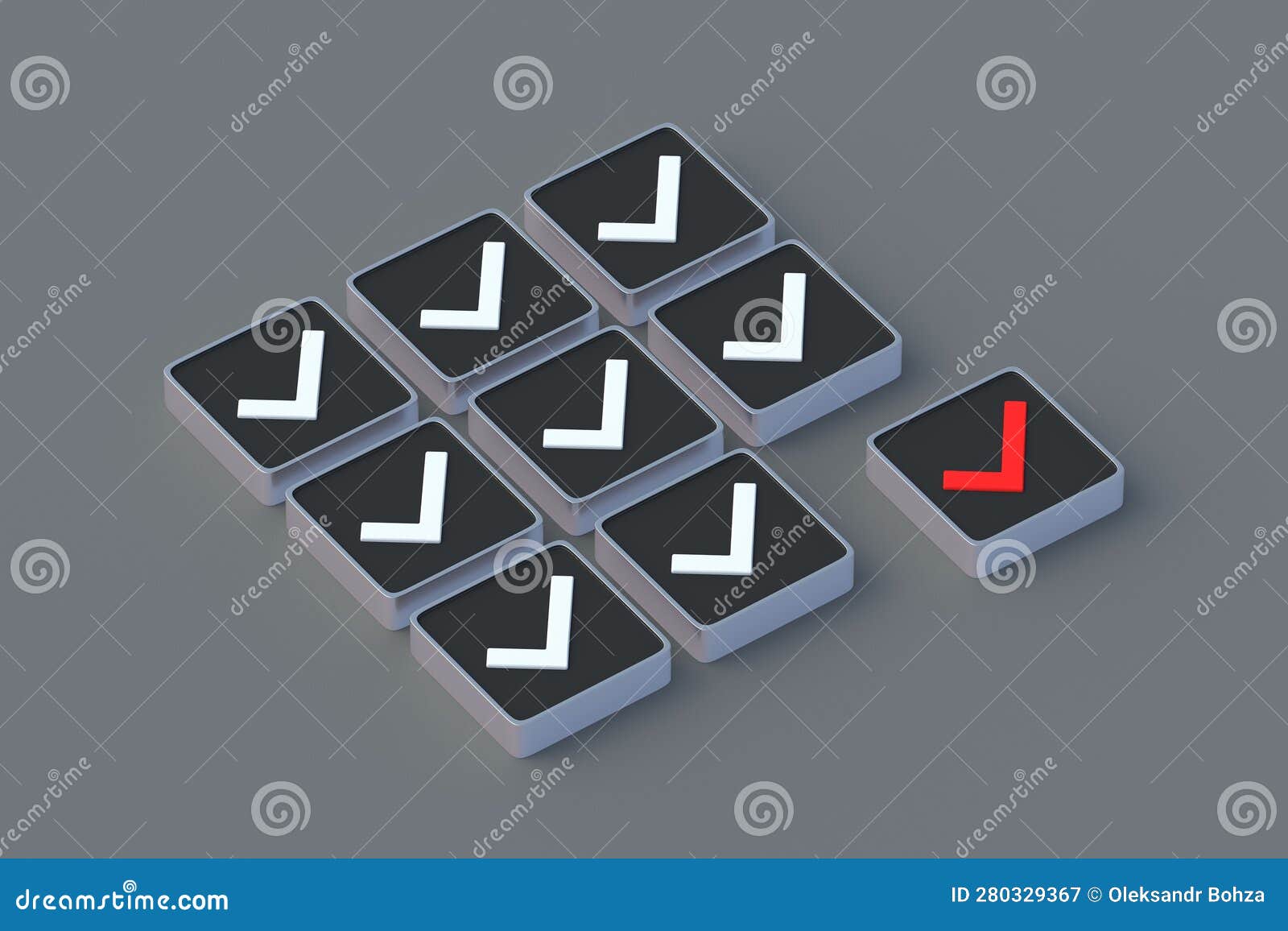 Red Check Mark on Button. Unsuccessful Check. Reject Startup Project ...