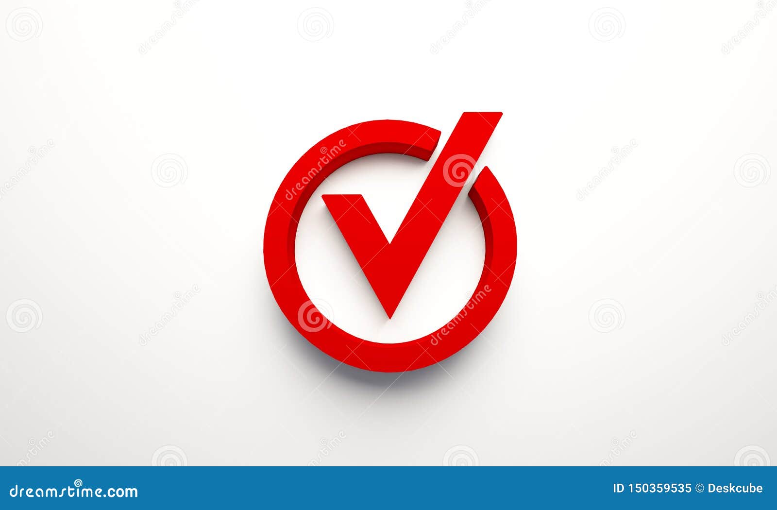 Red Check Mark. 3D Render Illustration Stock Illustration ...