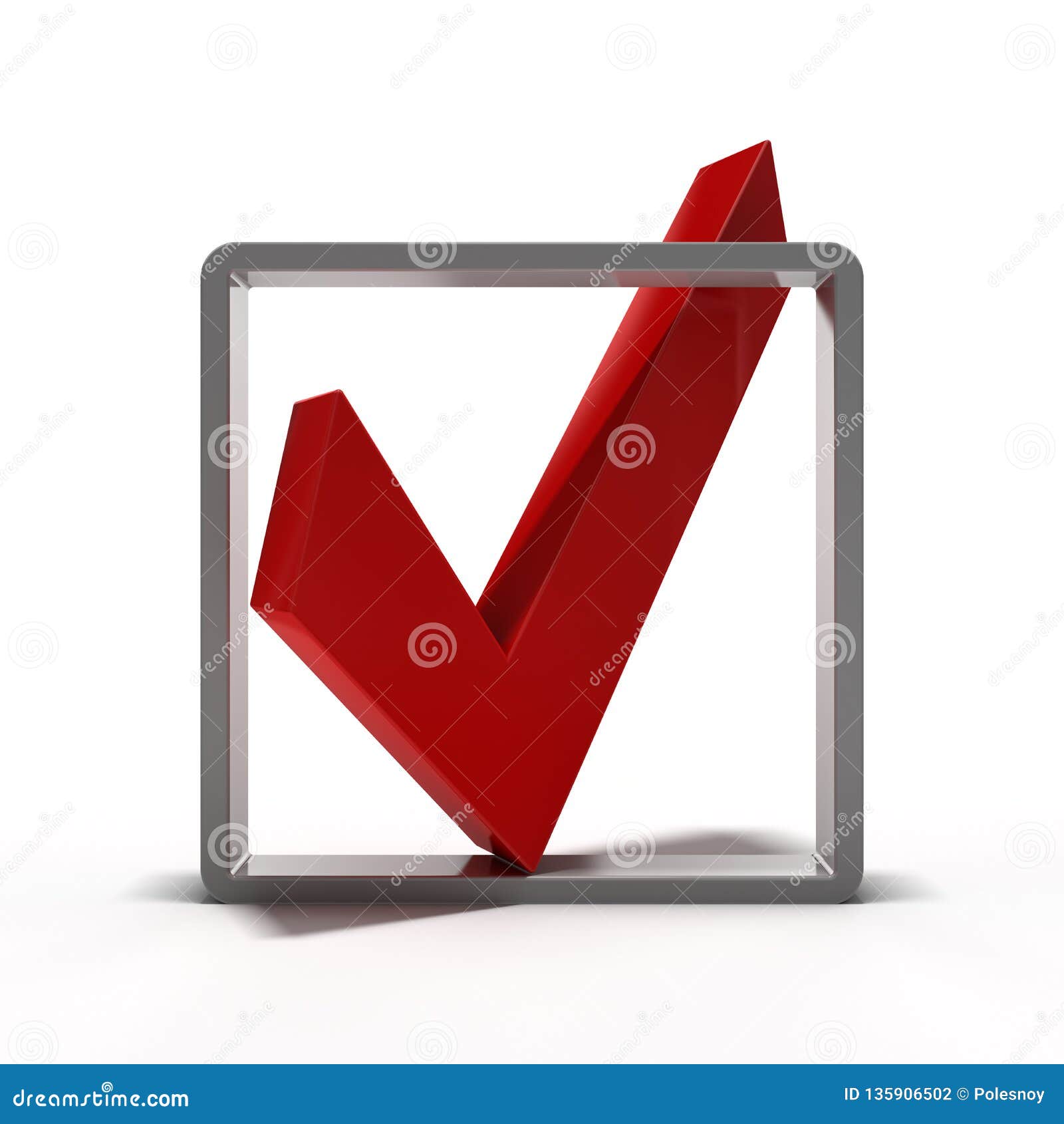 Red Check Mark Icon. 3D Render Stock Illustration - Illustration of ...