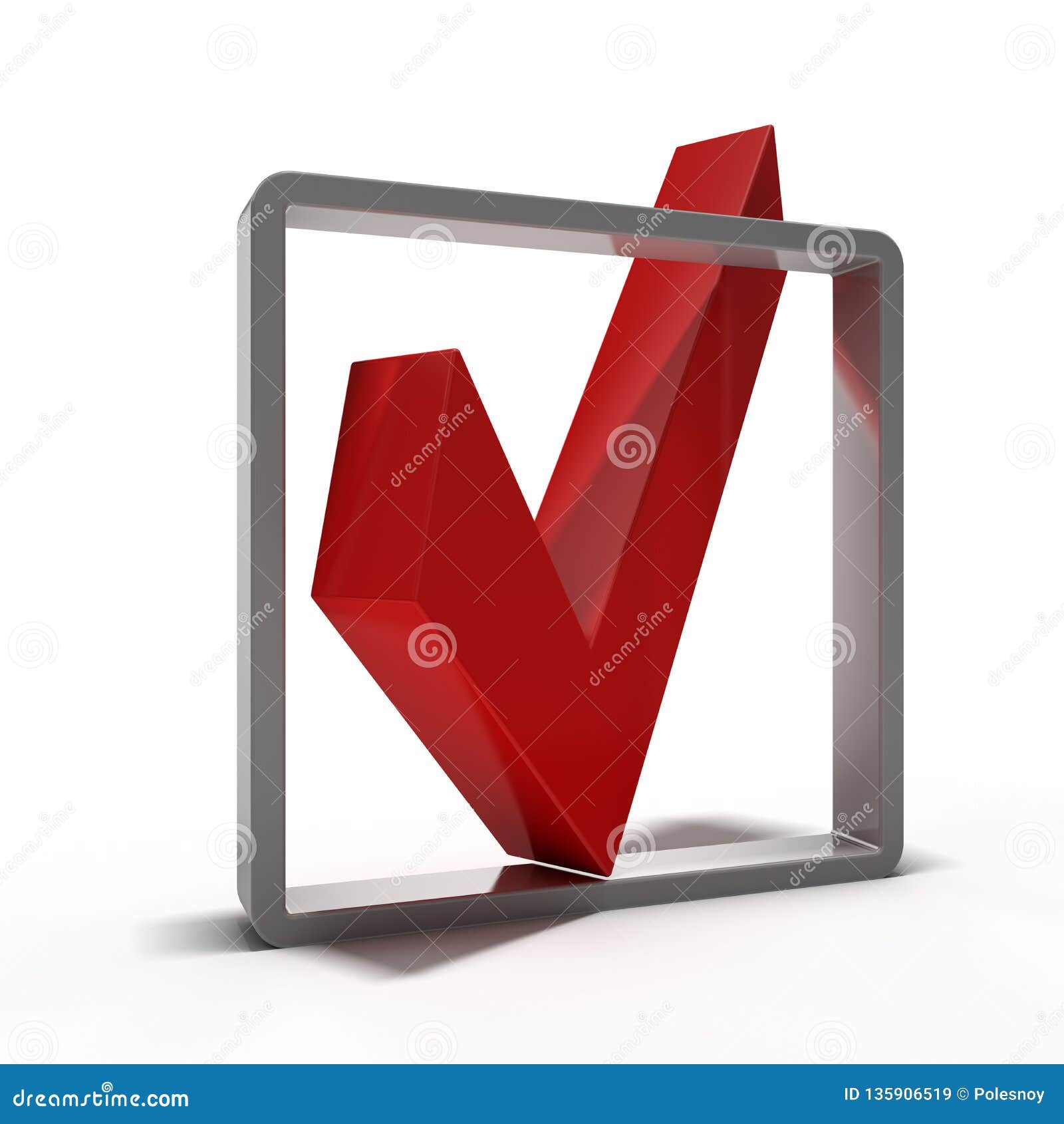 Red Check Mark Icon. 3D Render Stock Illustration - Illustration of ...