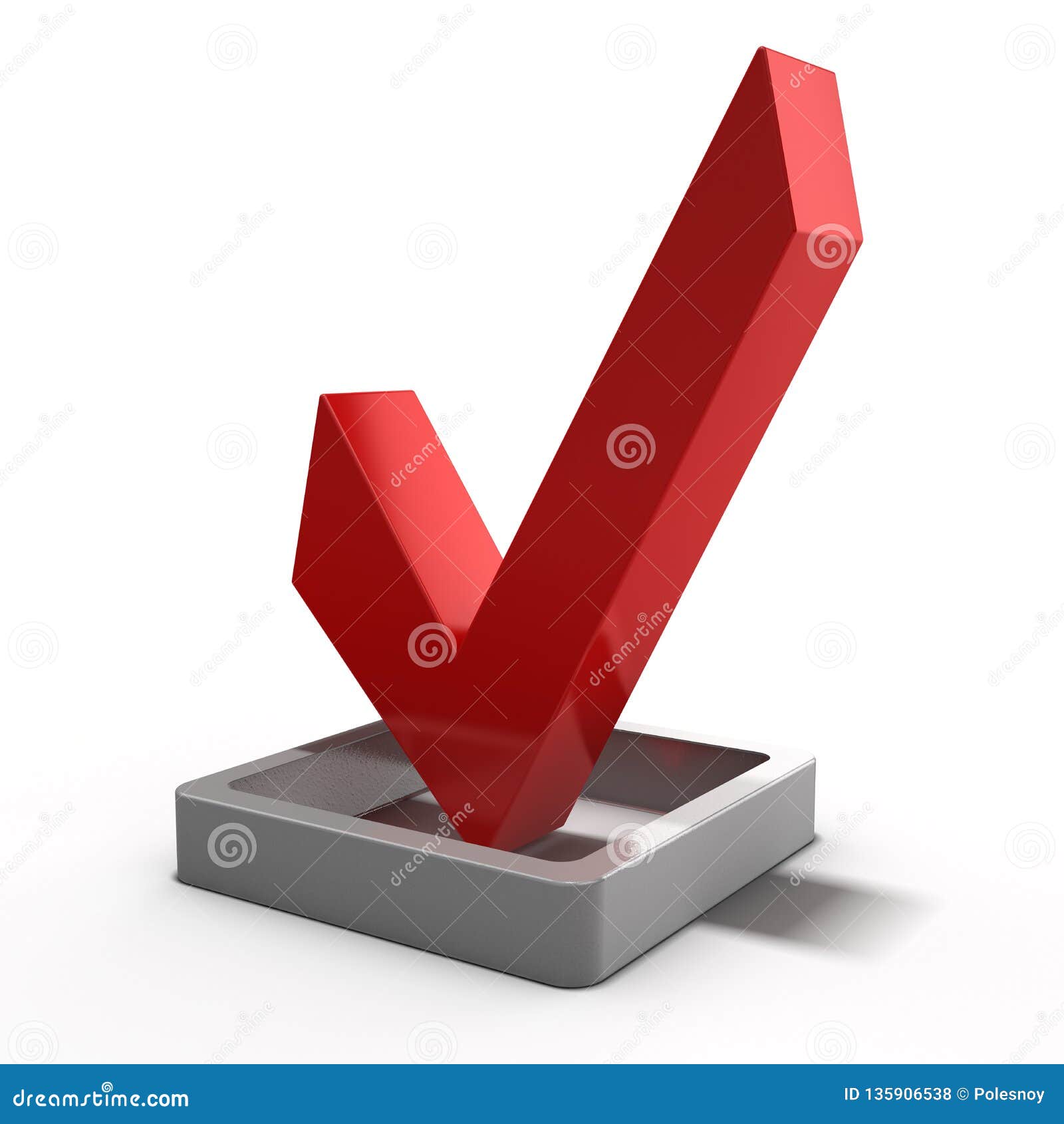 Red Check Mark Icon. 3D Render Stock Illustration - Illustration of ...