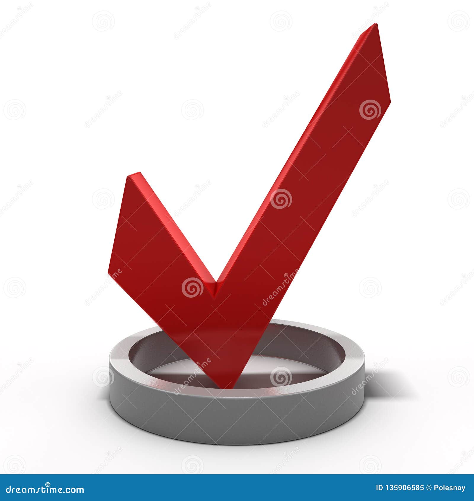 Red Check Mark Icon. 3D Render Stock Illustration - Illustration of ...