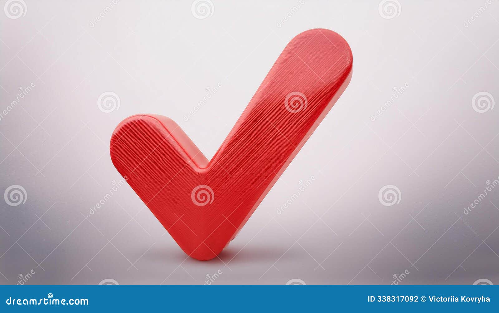 Red Check Mark Icon. Symbol of Approval. 3D Rendering, Modern ...