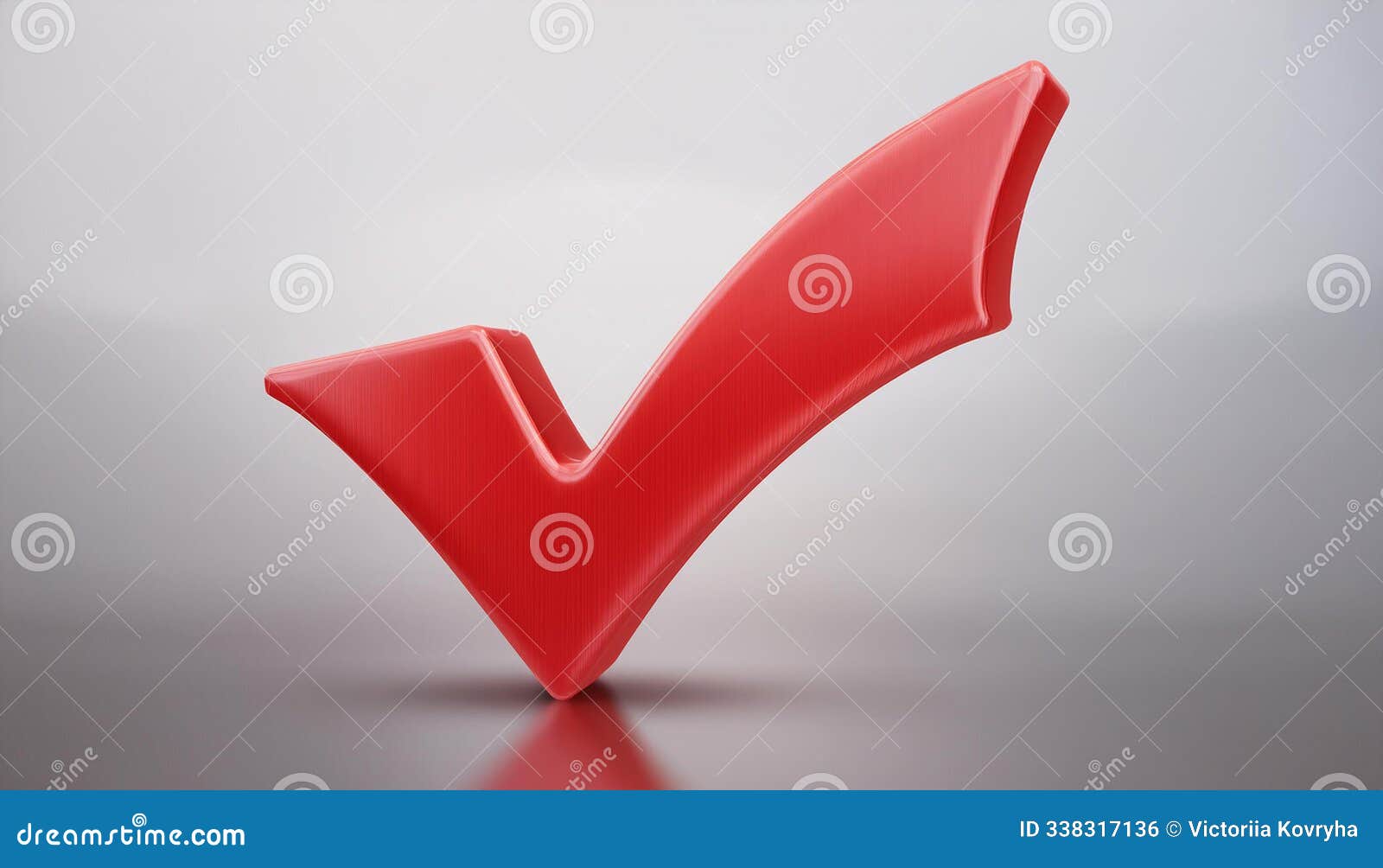 Red Check Mark Icon. Symbol of Approval. 3D Rendering, Modern ...