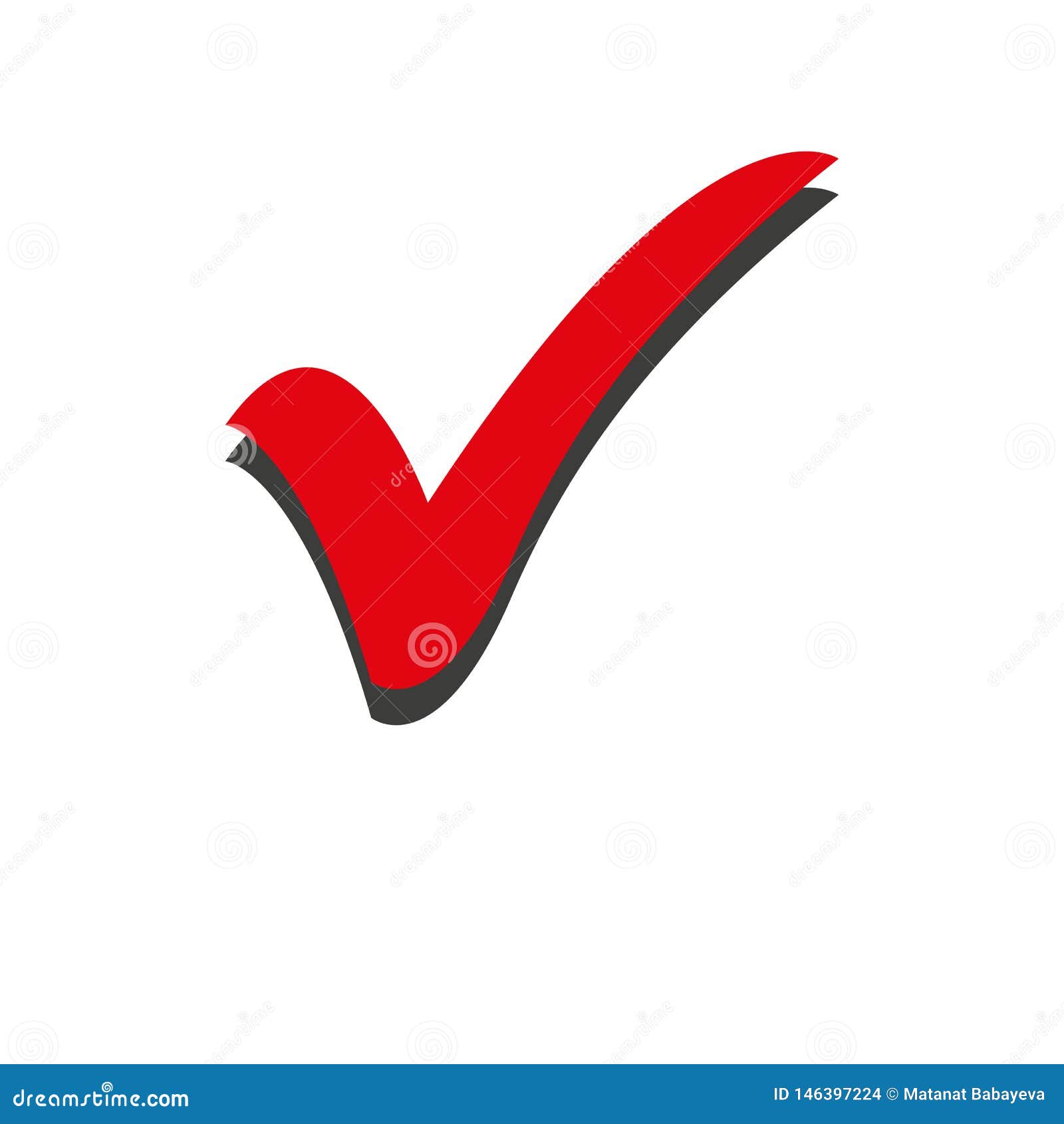 Red Check Mark Icon. Tick Symbol in Red Color, Vector Illustration ...