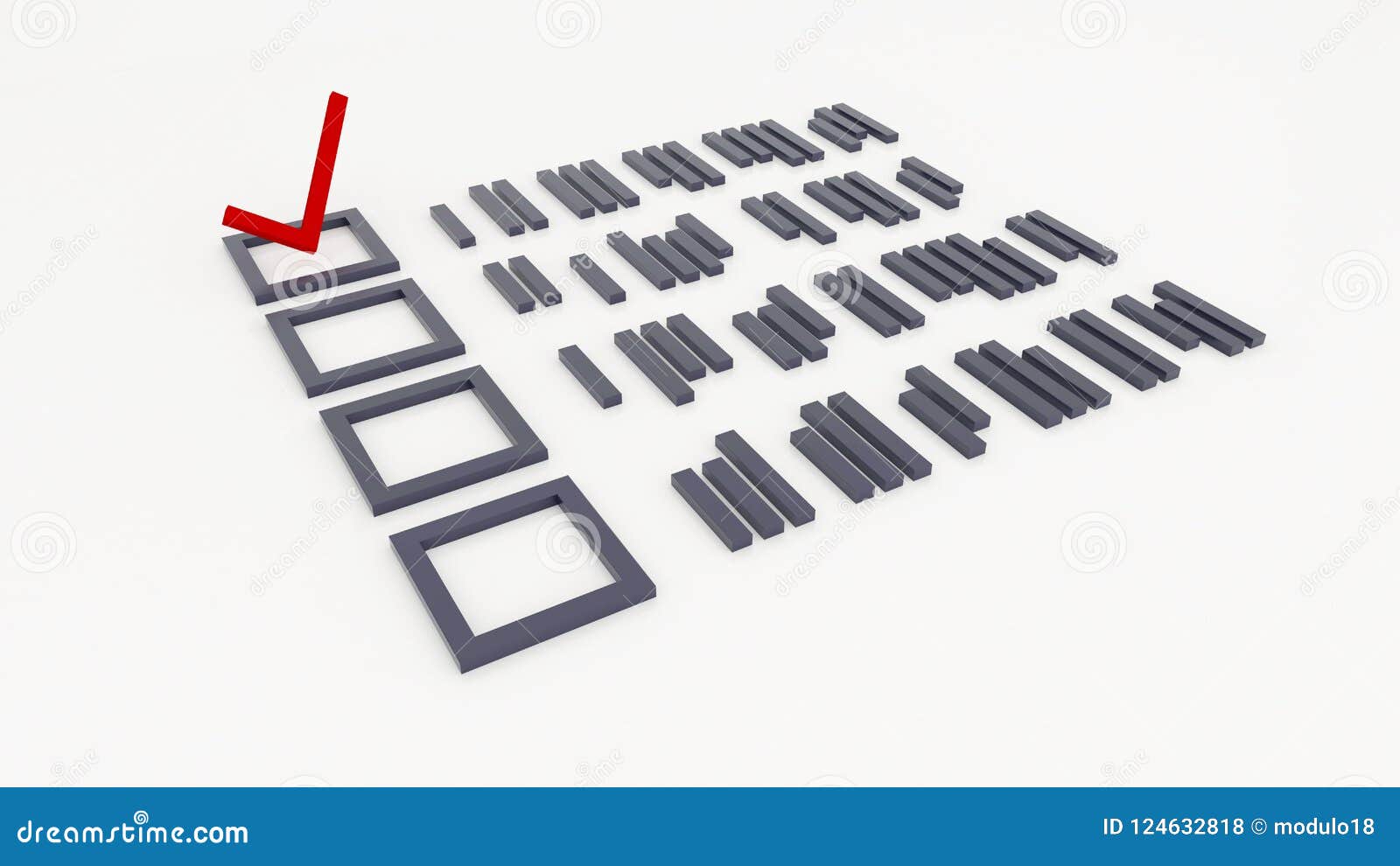 Red Check Mark with Multiple Choice Stock Photo - Image of sign, answer ...