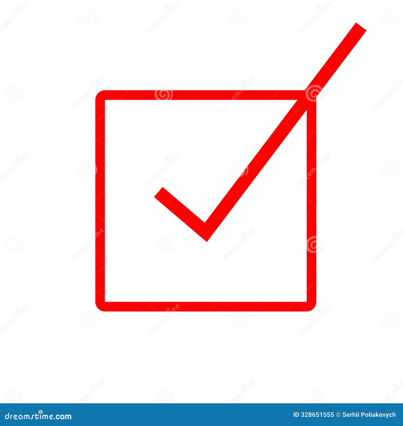 Red Check Mark. Square Box Outline. Approval Symbol. Vector ...