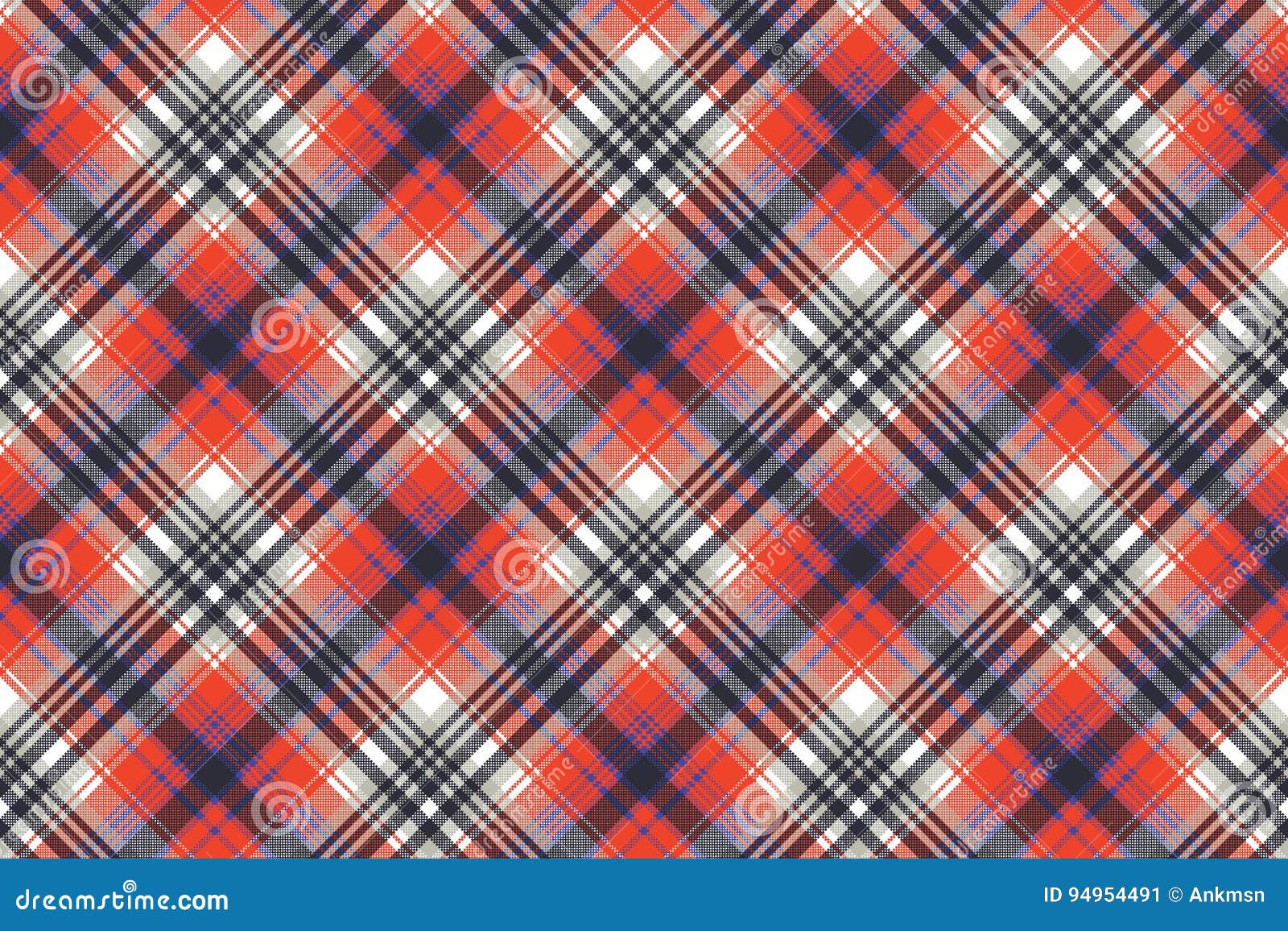 Red Check Pixel Plaid Seamless Pattern Stock Vector - Illustration of ...