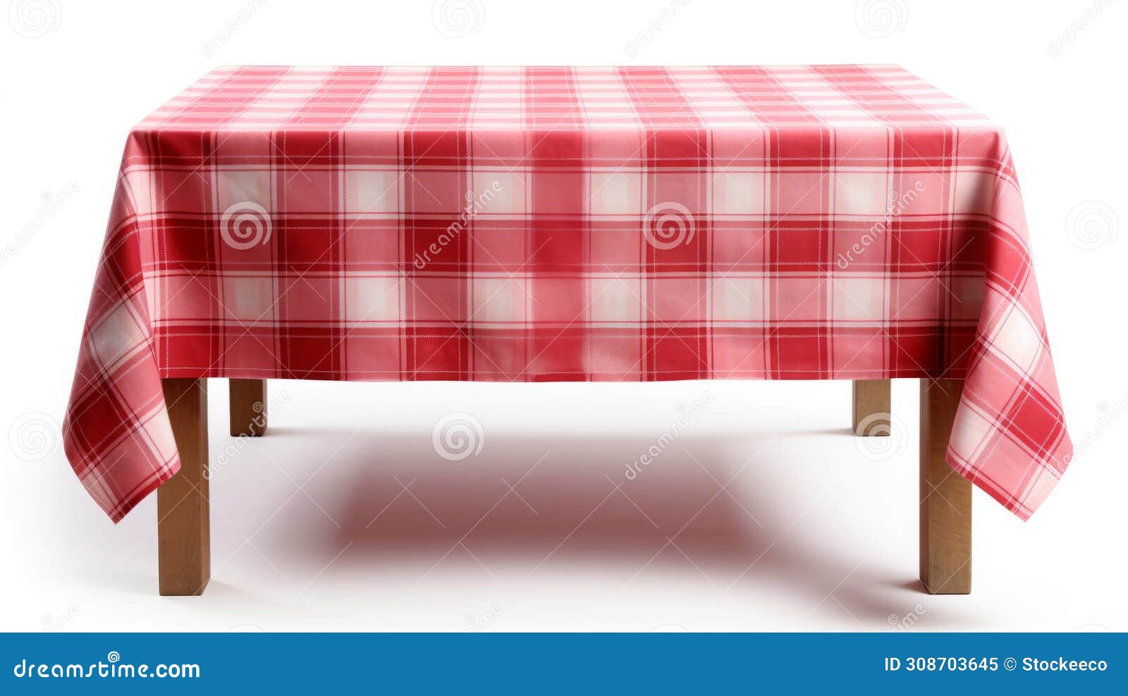 Red Checked Table Cloth Mockup for Table - Uhd Image Stock Illustration ...