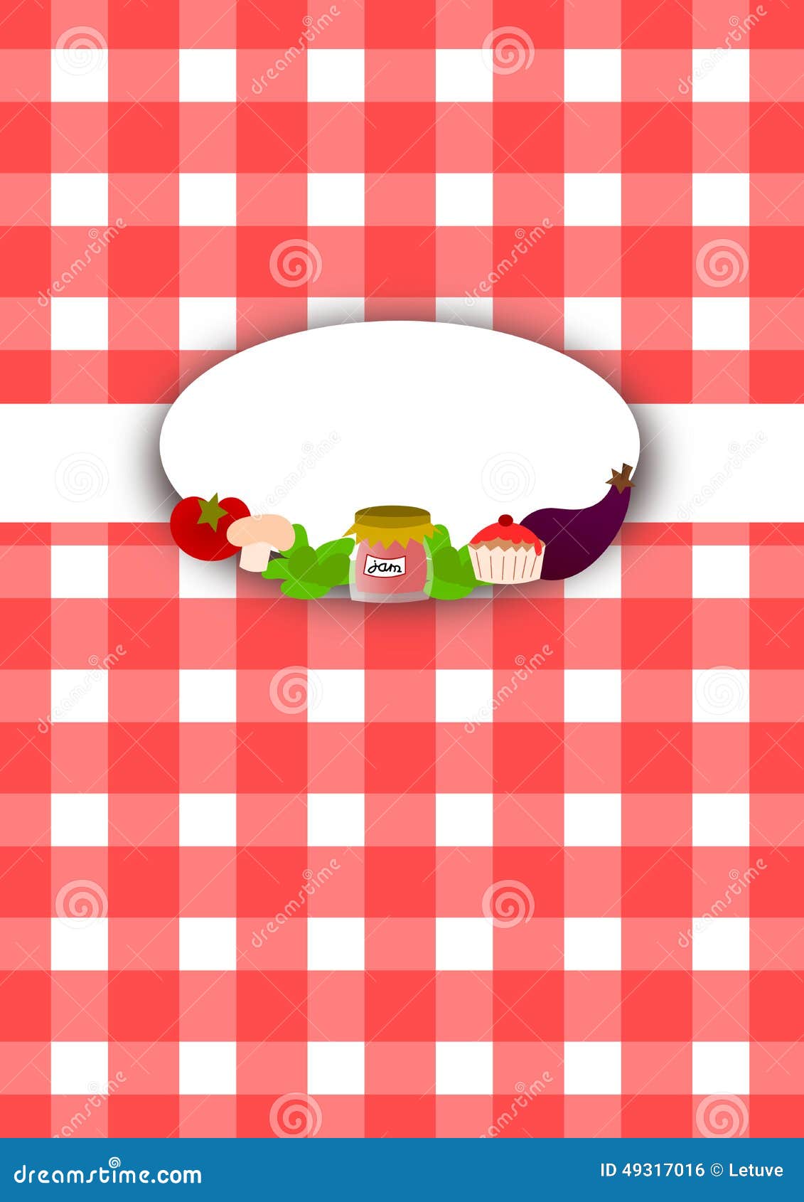 Red Checkered Blank Cooking Book Stock Illustration - Illustration of ...