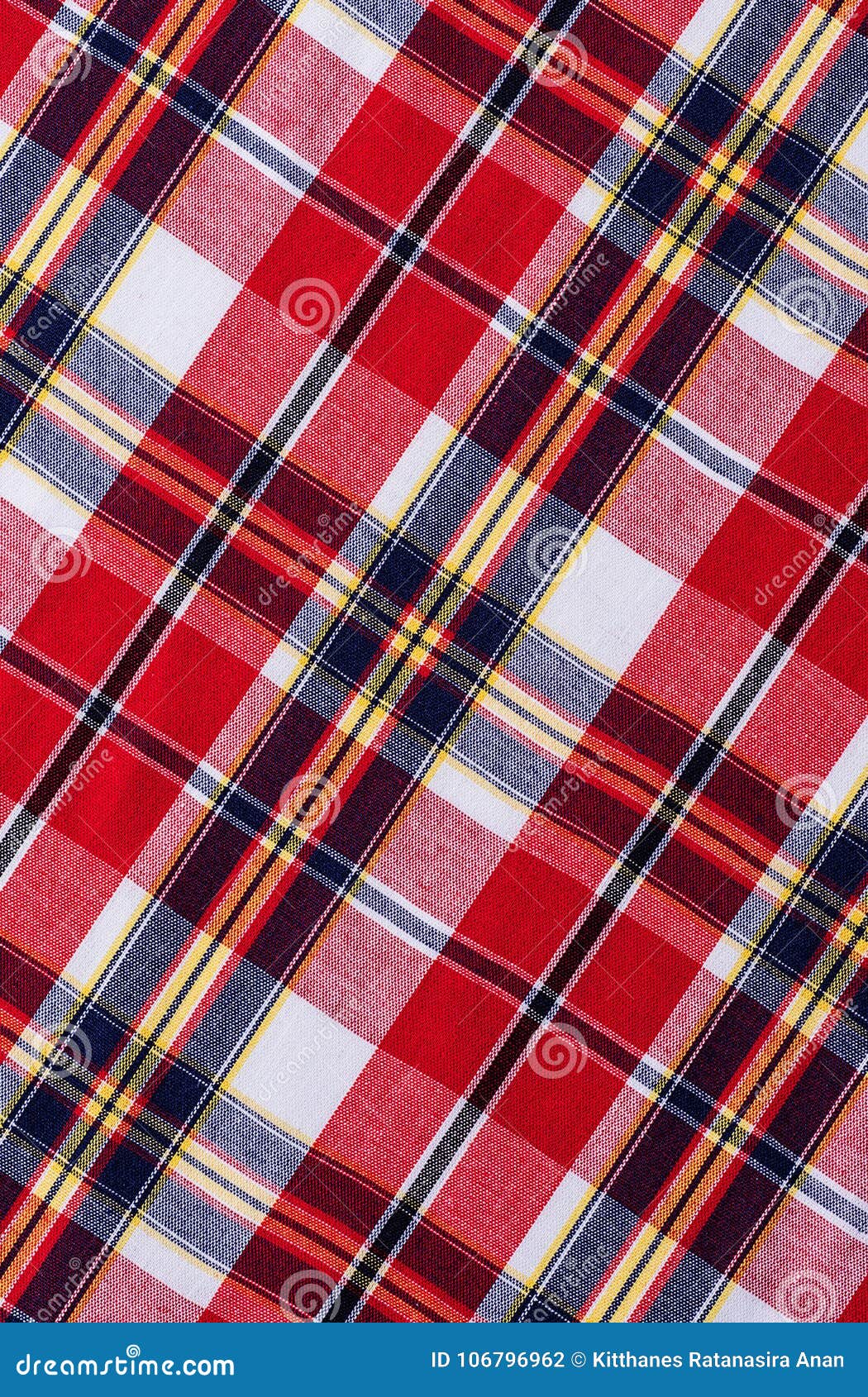 Red Checkered Fabric Background Texture. Stock Photo - Image of cover ...