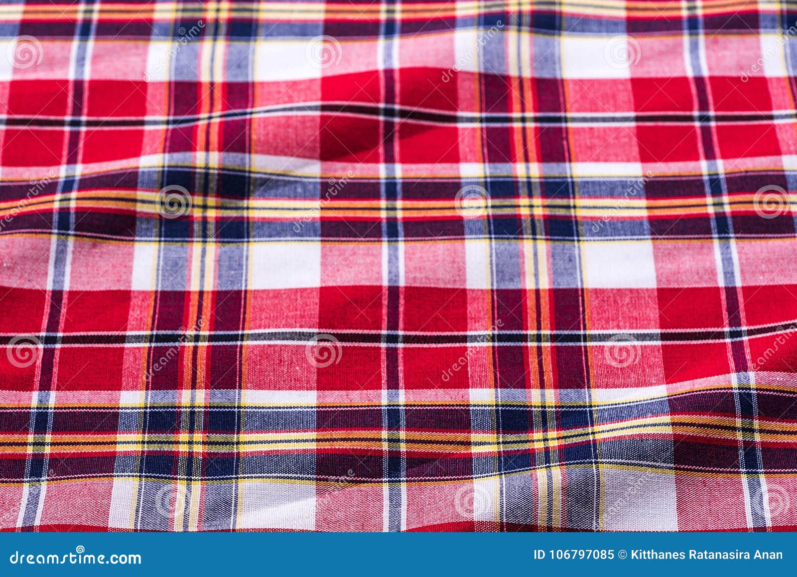 Red Checkered Fabric Background Texture. Stock Image - Image of fabric ...