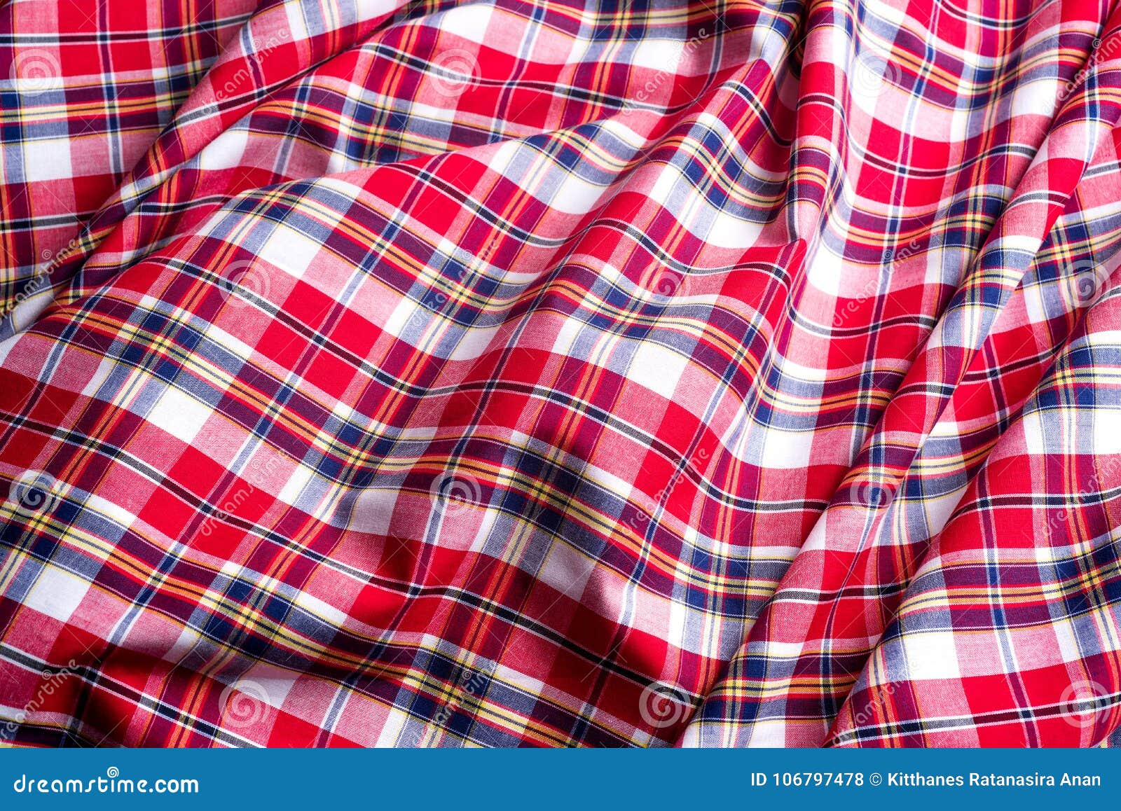 Red Checkered Fabric Background Texture. Stock Photo - Image of cloth ...