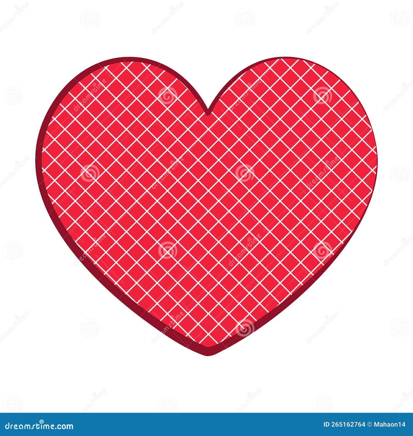 Red checkered heart stock vector. Illustration of cartoon - 265162764