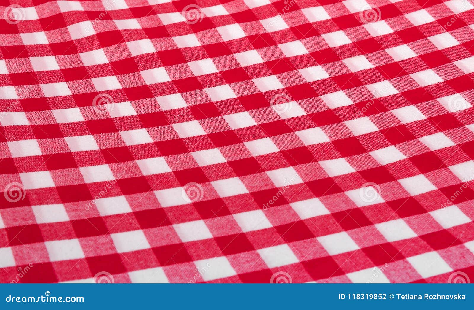 Red checkered napkin. stock photo. Image of picnic, checkered - 118319852