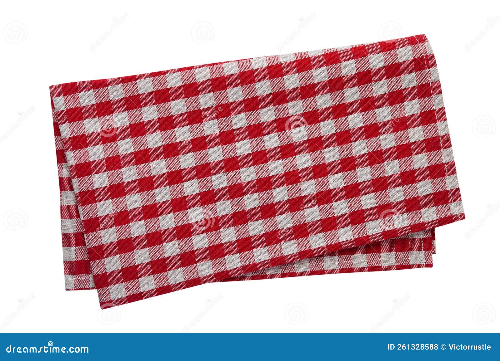 Red Checkered Napkin Top View Isolated Close Up Stock Photo - Image of ...