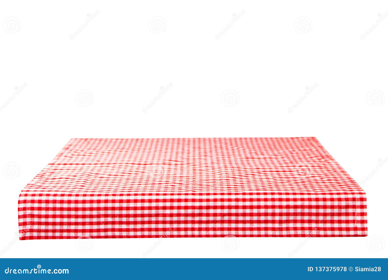 Red Checkered Tablecloth Isolated on White Background Stock Photo ...