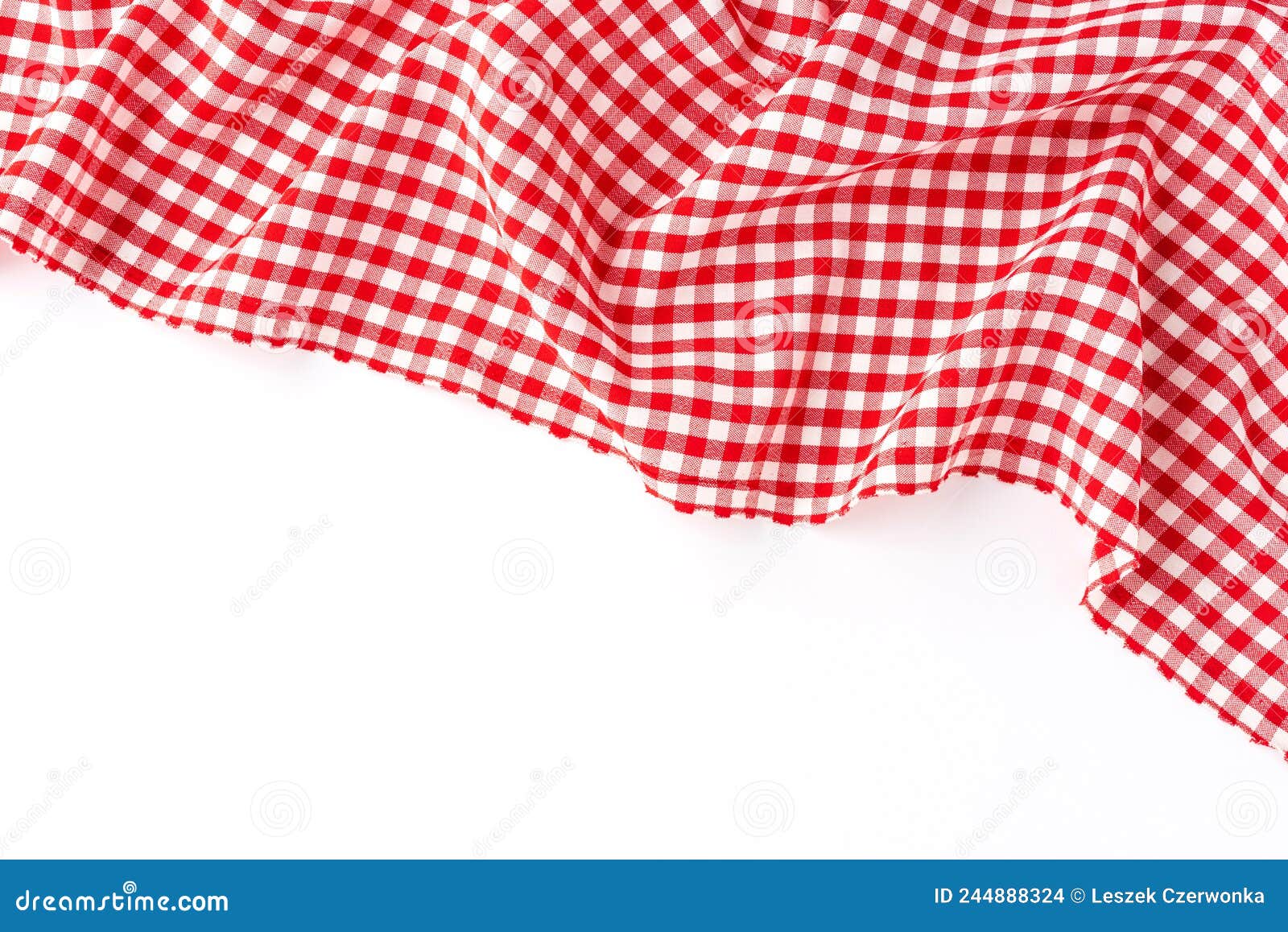 Red Checkered Tablecloth Isolated on White Background Stock Photo ...