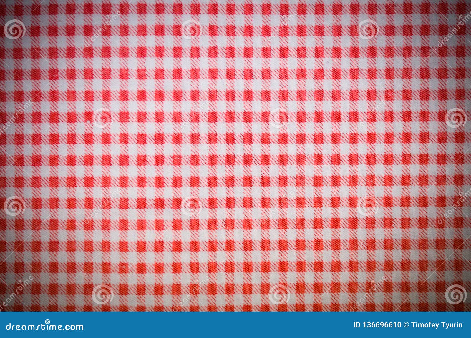 Red Checkered Towel Texture with Vignette. Background, Kitchen. Stock ...