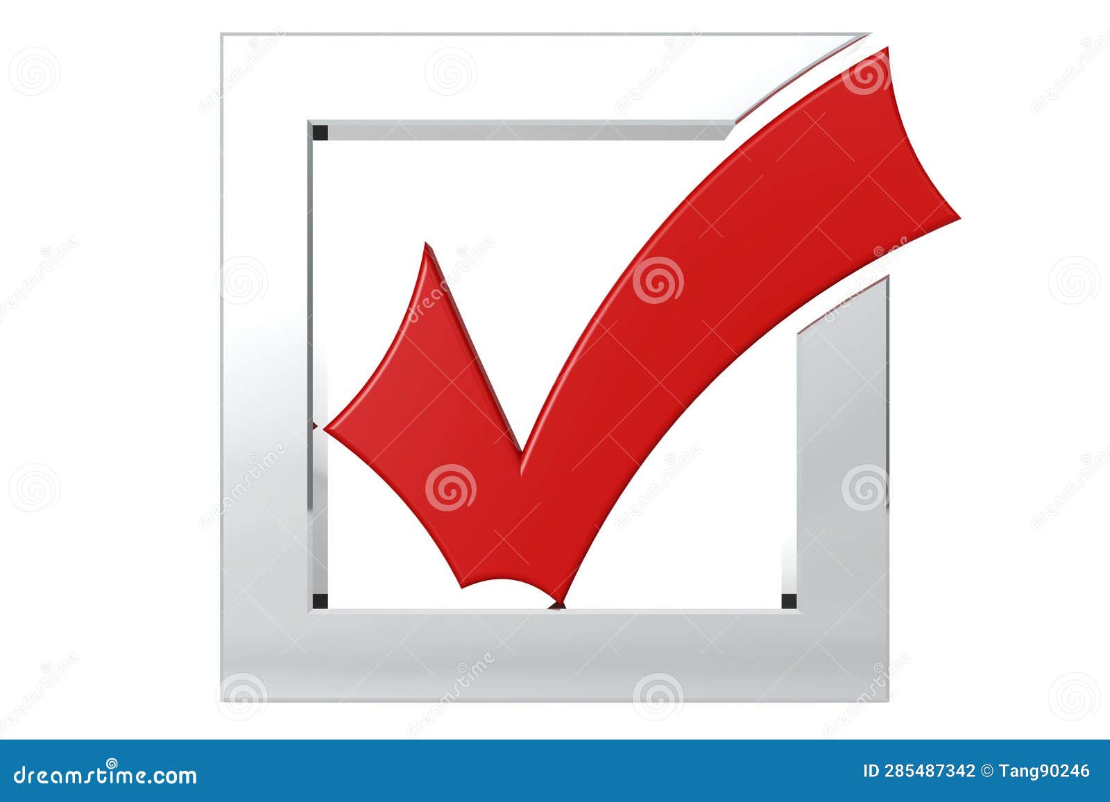 Red Checkmark with Metal Frame Stock Illustration - Illustration of ...