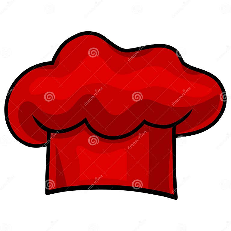 Red Chef Hat Drawing Illustration Vector Stock Illustration ...