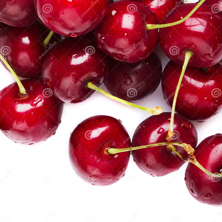 Red cherries stock photo. Image of isolated, ripened - 15045144