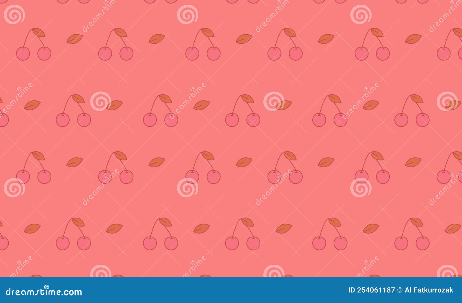 Red Cherries Pattern Background. Flat Style - Stock Vector Stock Vector ...
