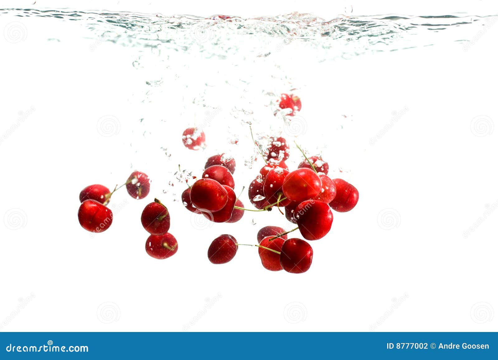 Red Cherries in water stock photo. Image of abstract, slice - 8777002