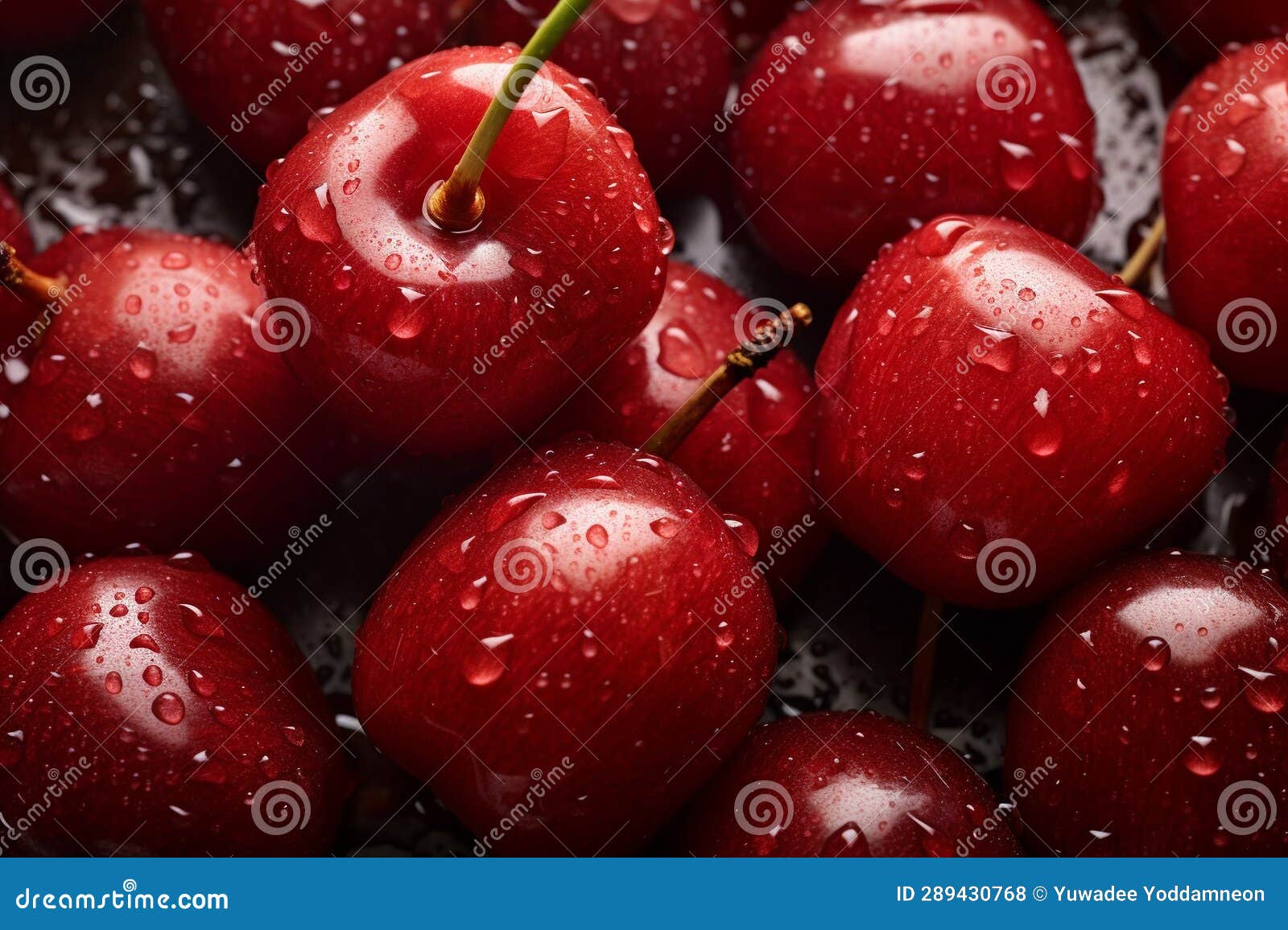 Appetizing Red Cherry Background, Fresh Fruit Stock Illustration ...