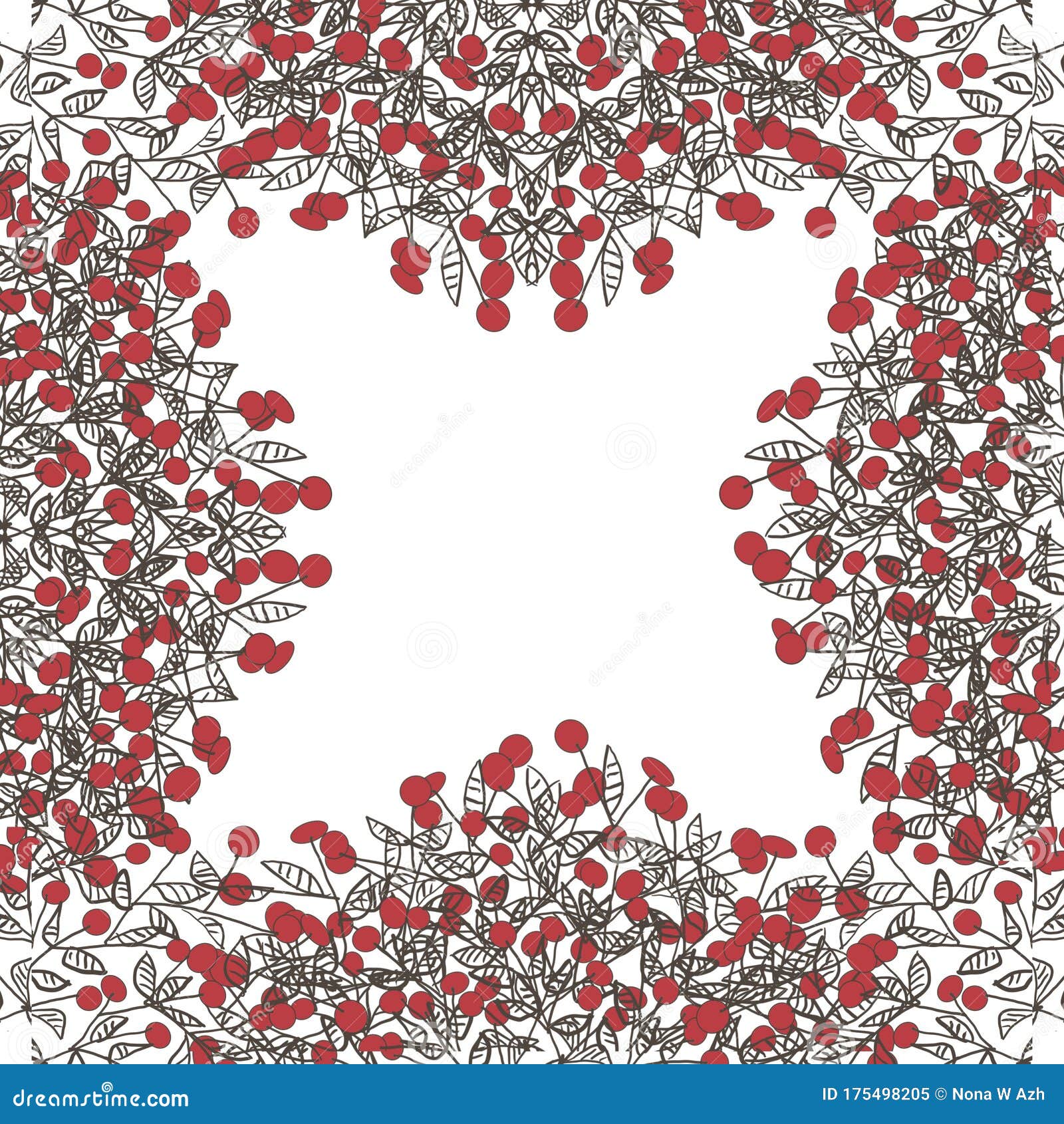 Red Cherry Blossom Frame Ilustration Stock Illustration - Illustration ...