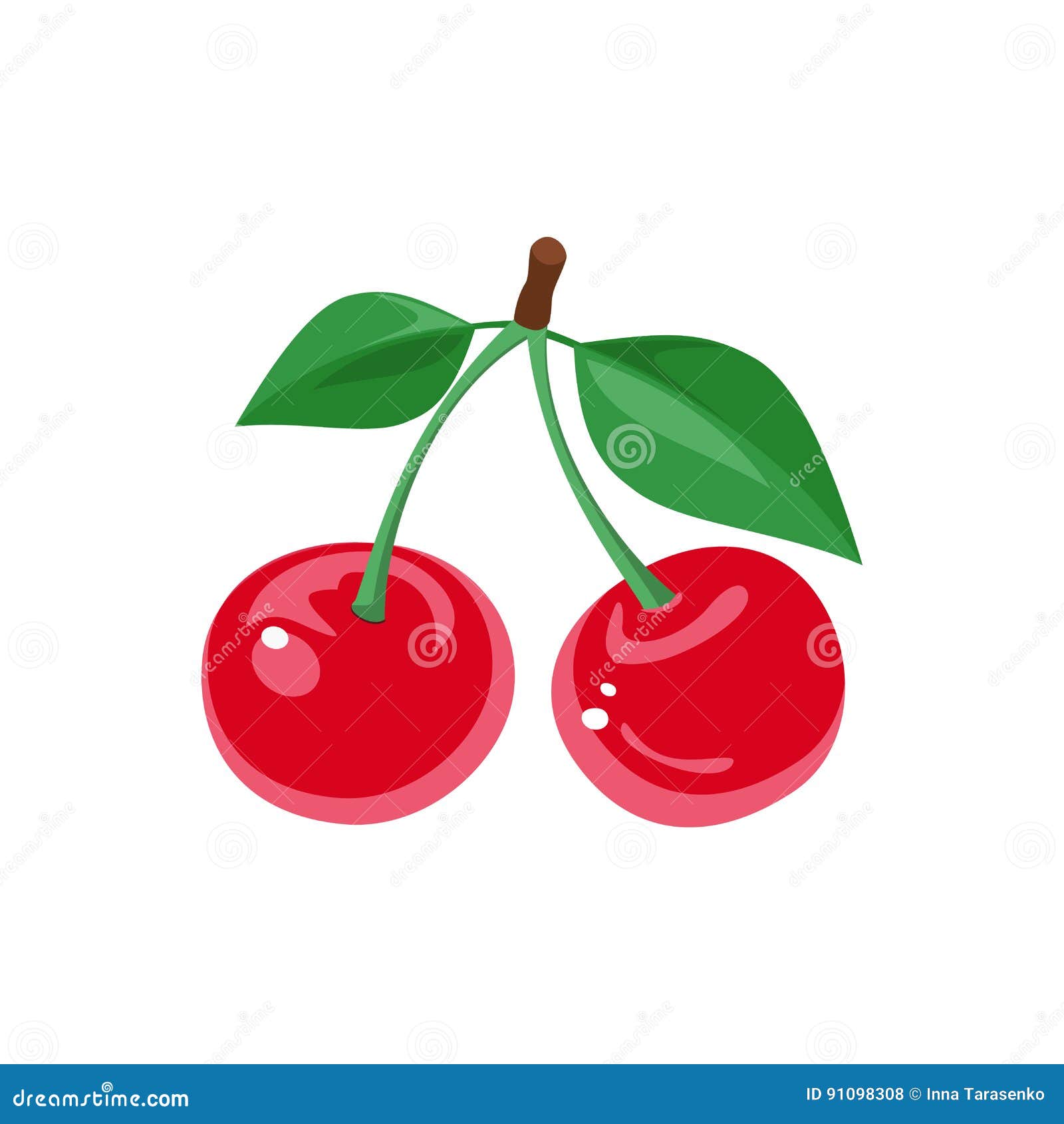 Red cherry close up.Vector stock illustration. Illustration of nature ...