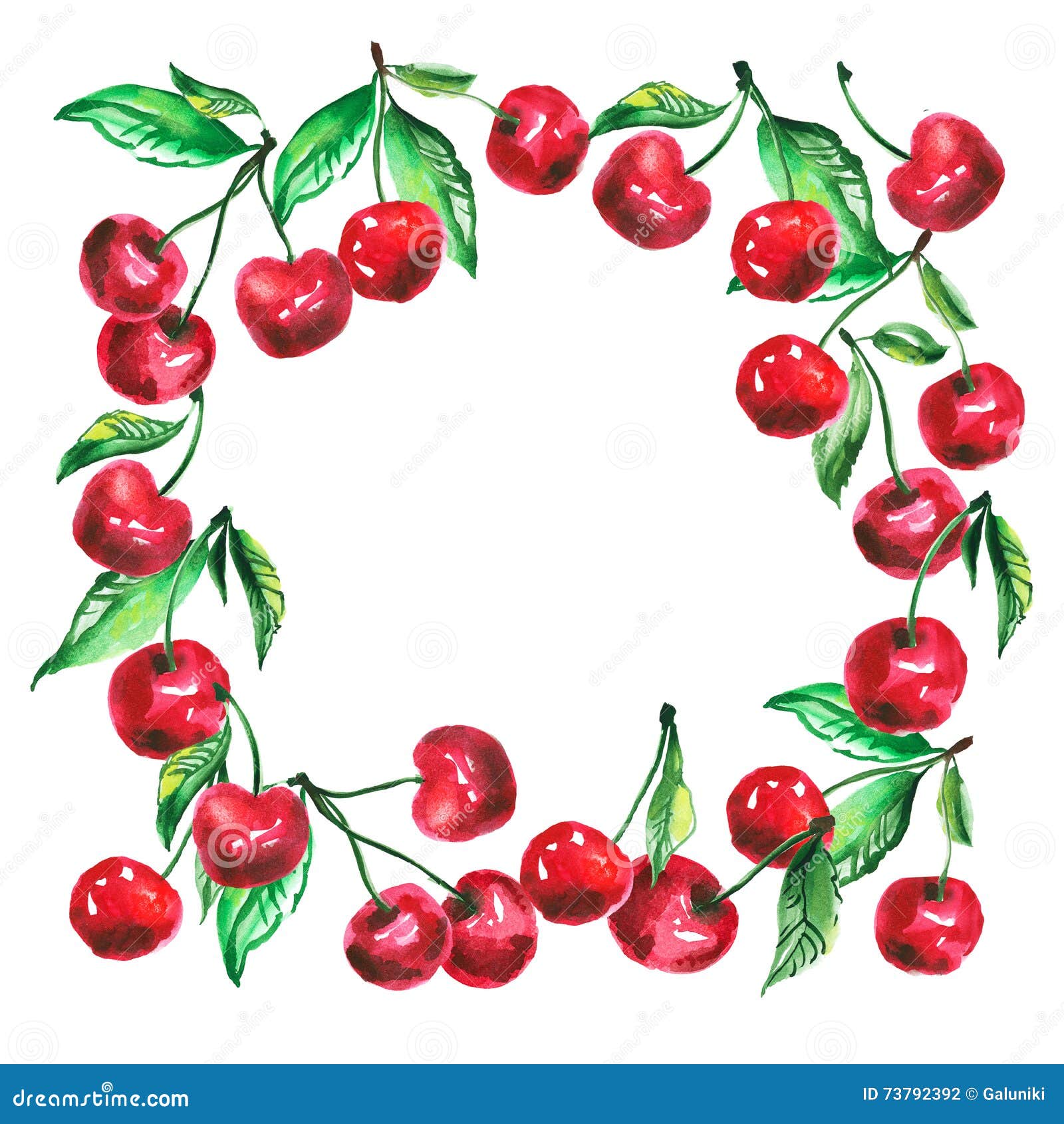 Red Cherry Frame Illustration. Stock Illustration - Illustration of ...