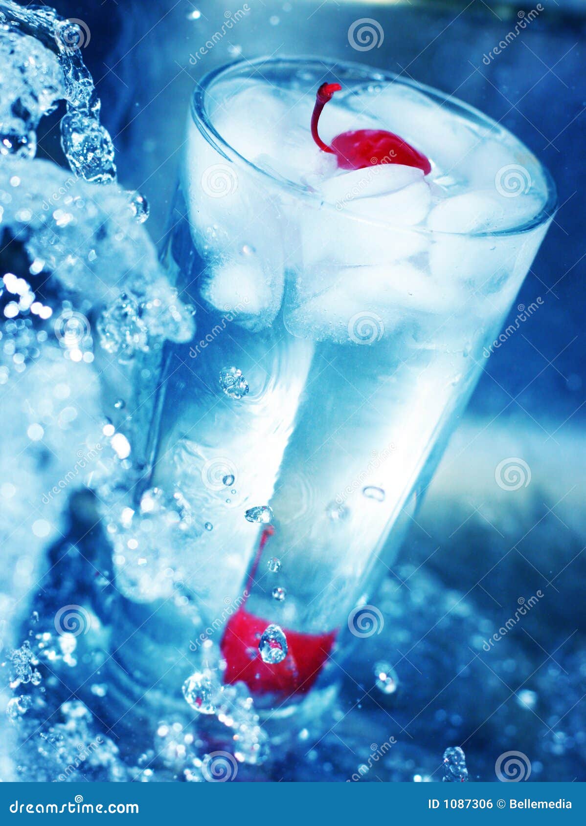 Red Cherry in Glass of Cool Water 2 Stock Photo - Image of pure ...