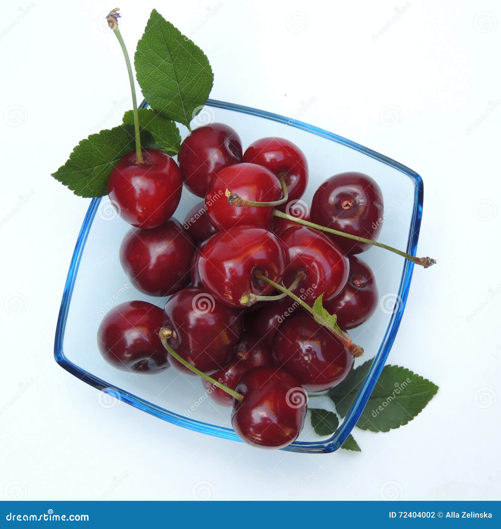 Red Cherry with Glass Vase on a White Background Stock Photo - Image of ...