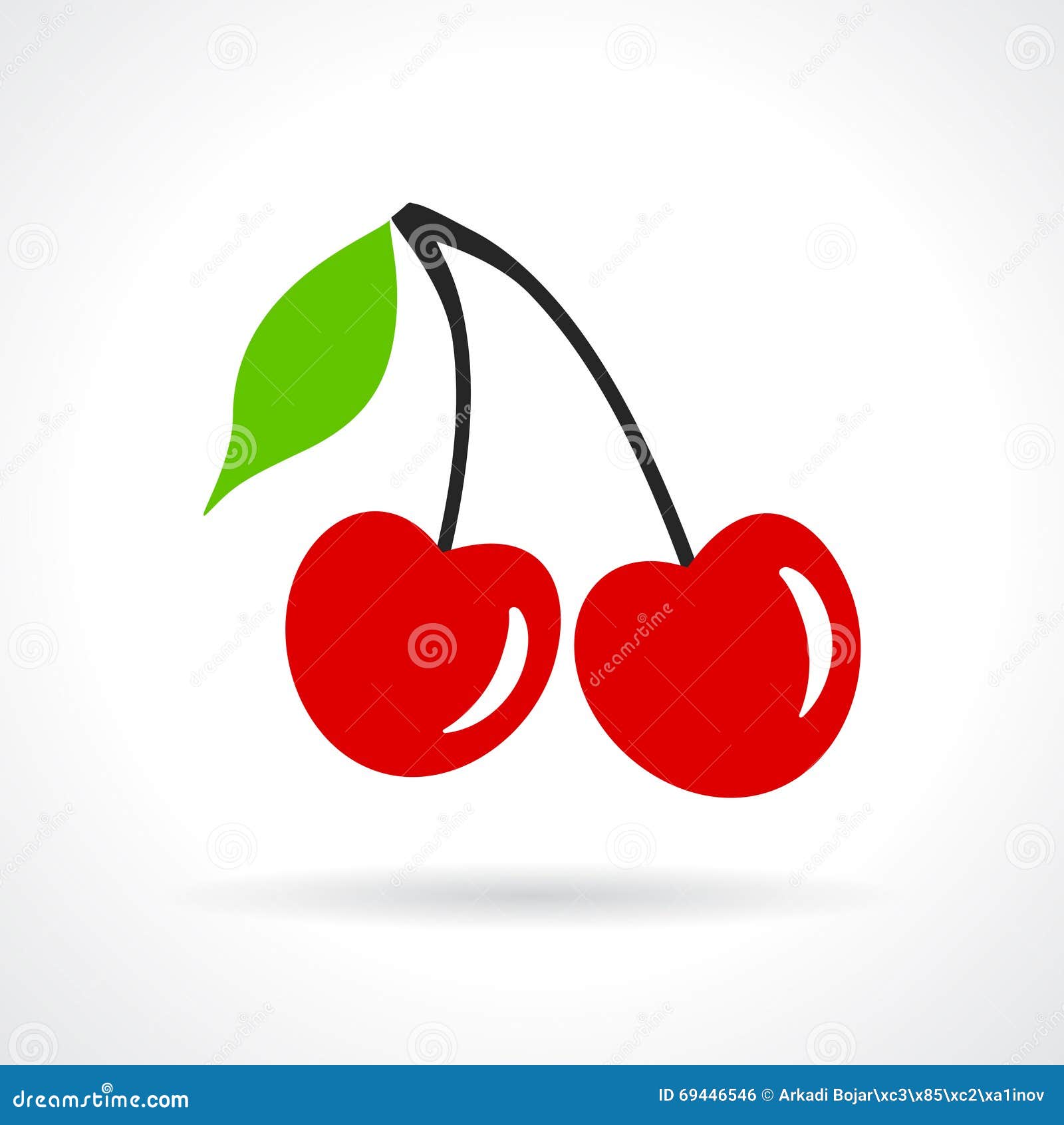 Red cherry icon stock vector. Illustration of diet, berry - 69446546