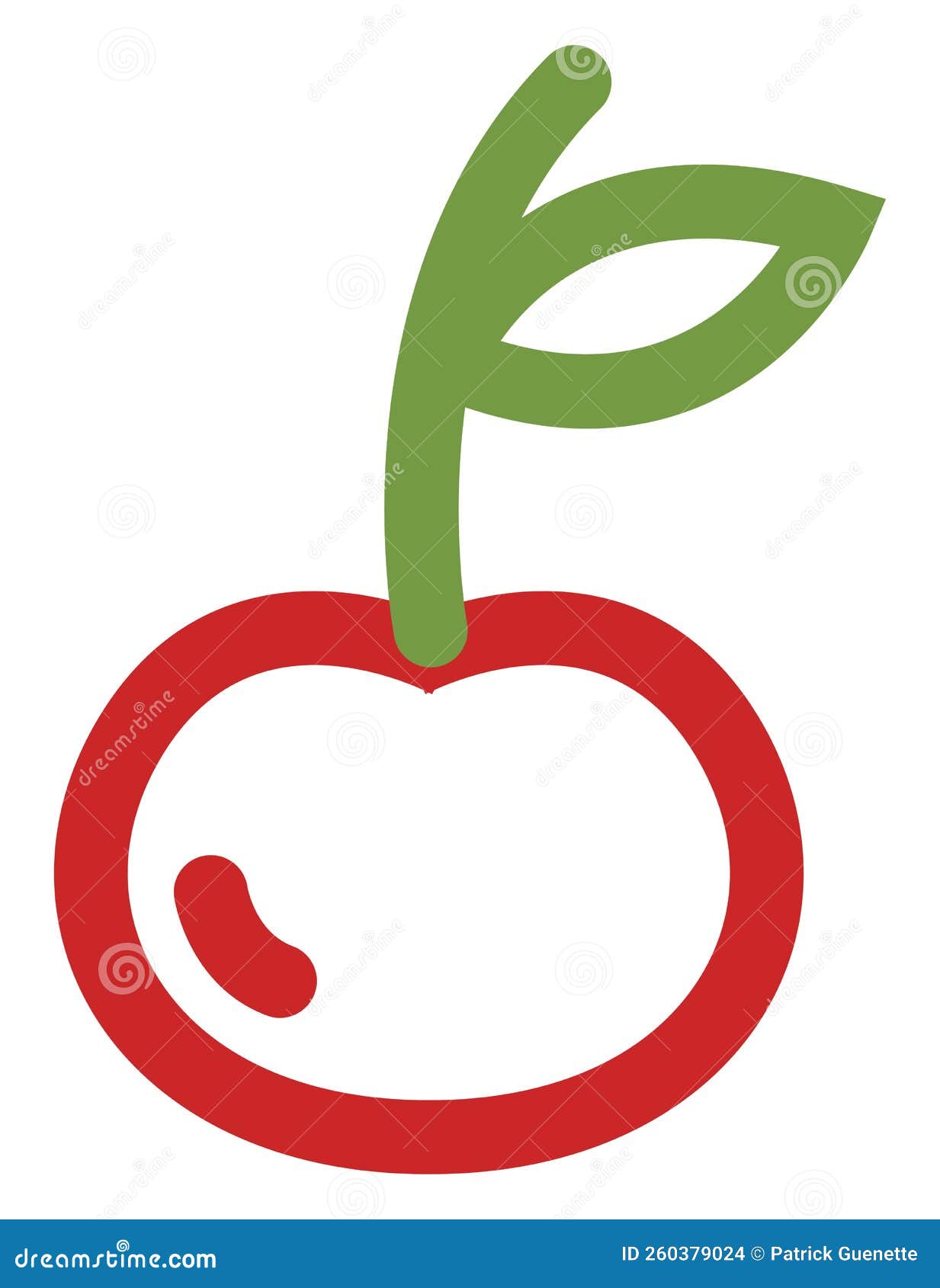 Red cherry, icon stock vector. Illustration of ripe - 260379024