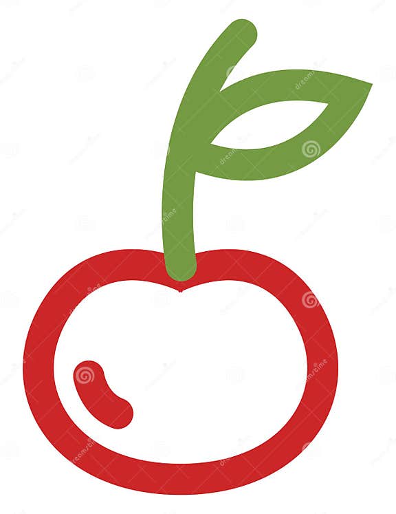 Red cherry, icon stock vector. Illustration of ripe - 260379024
