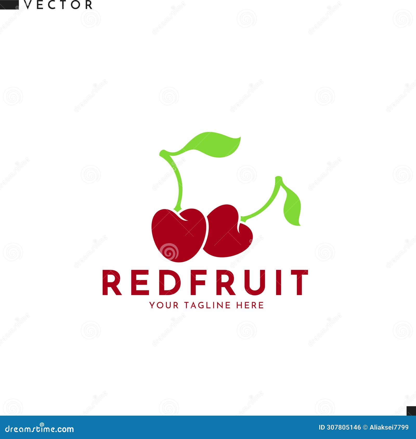 Red Cherry with Leaves Logo Stock Illustration - Illustration of fruit ...
