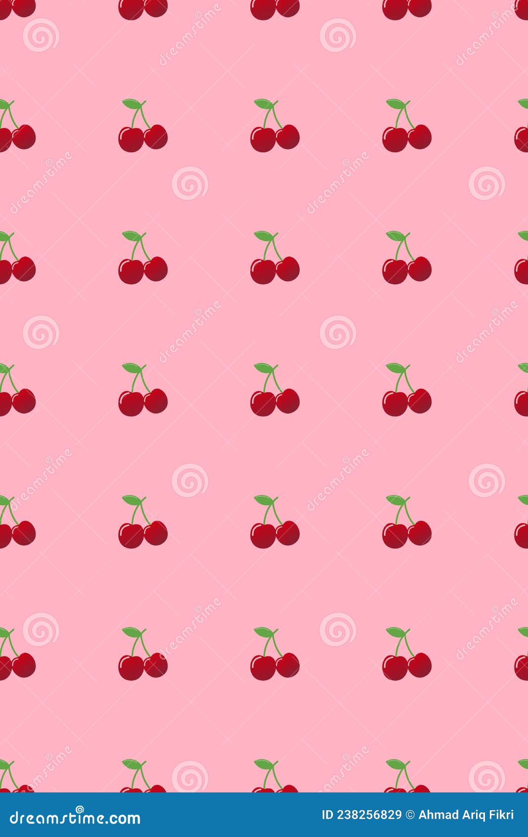 Red Cherry Pattern. Fresh Fruit Background. Seamless Background Stock ...