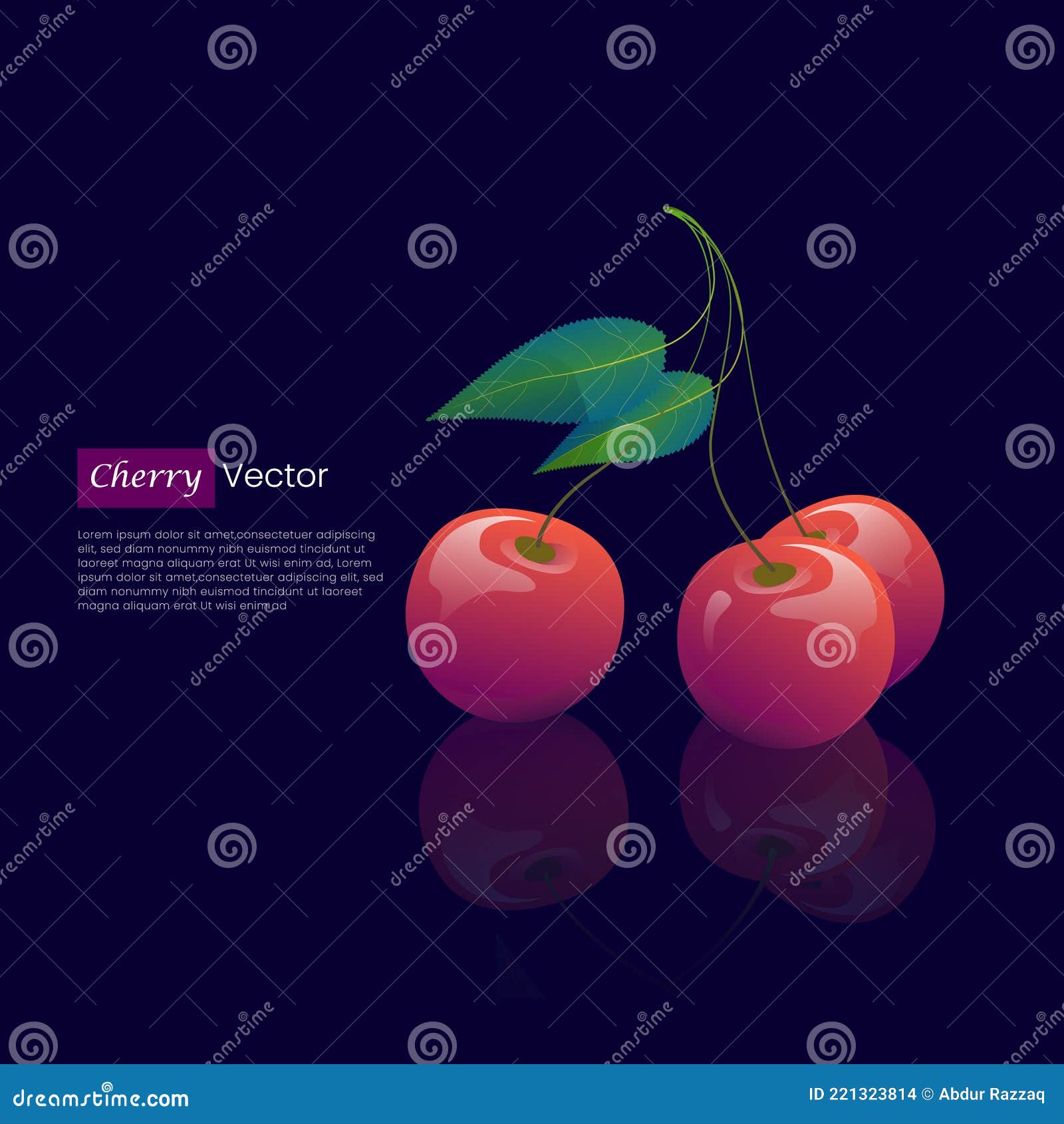 Red Cherry Realistic Vector Design Concept Stock Illustration ...