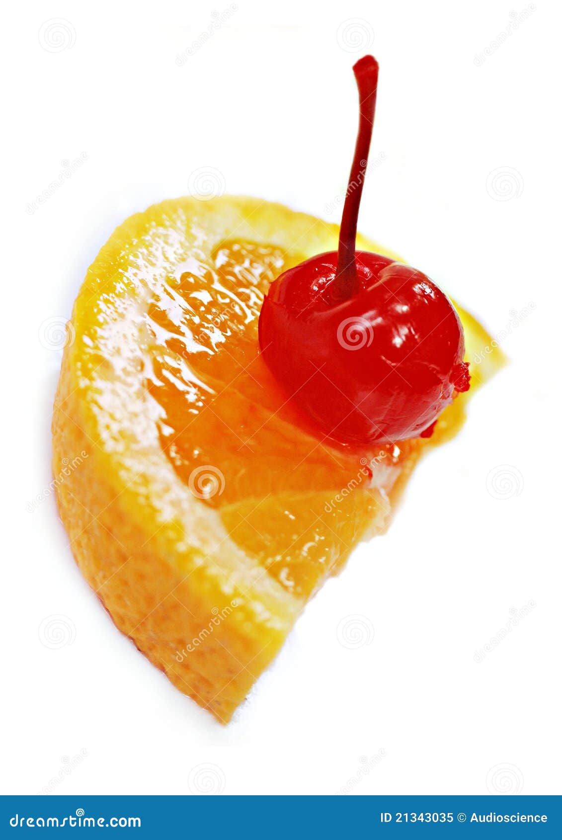 Red Cherry on a Slice of Orange Stock Image - Image of cherry, fruits ...