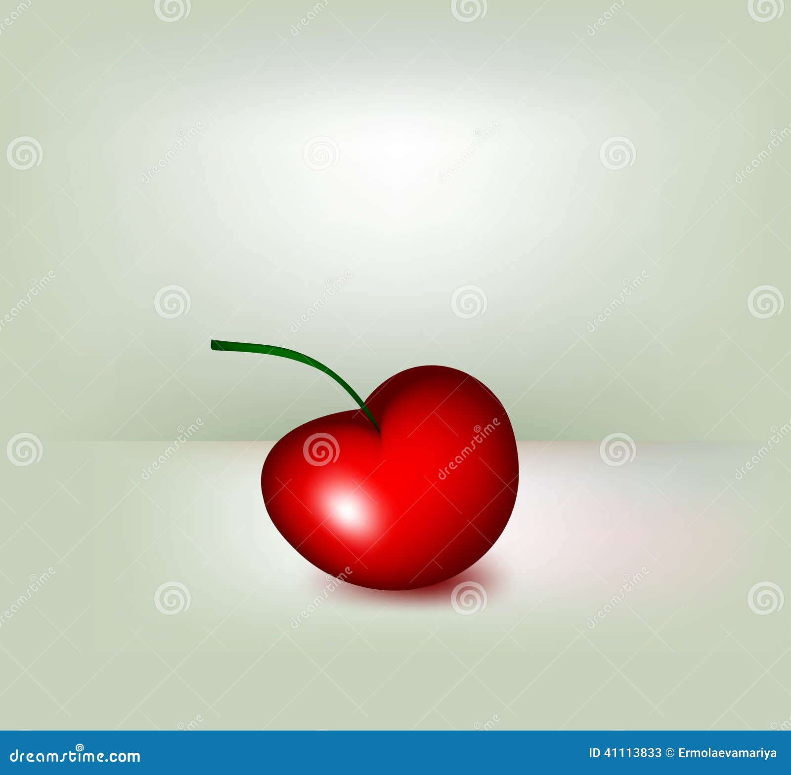 Red cherry. Vector stock vector. Illustration of leaf - 41113833